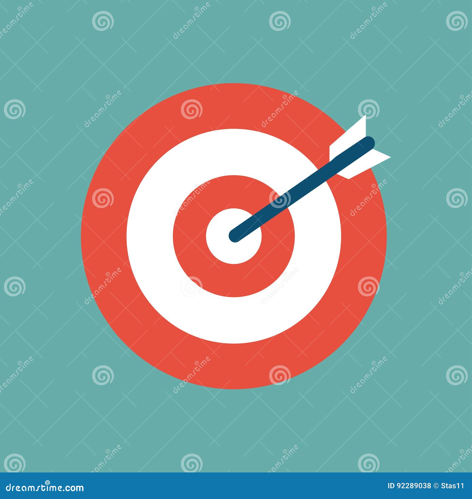 Target Icon in a Flat Design. Vector Illustration Stock Vector ...