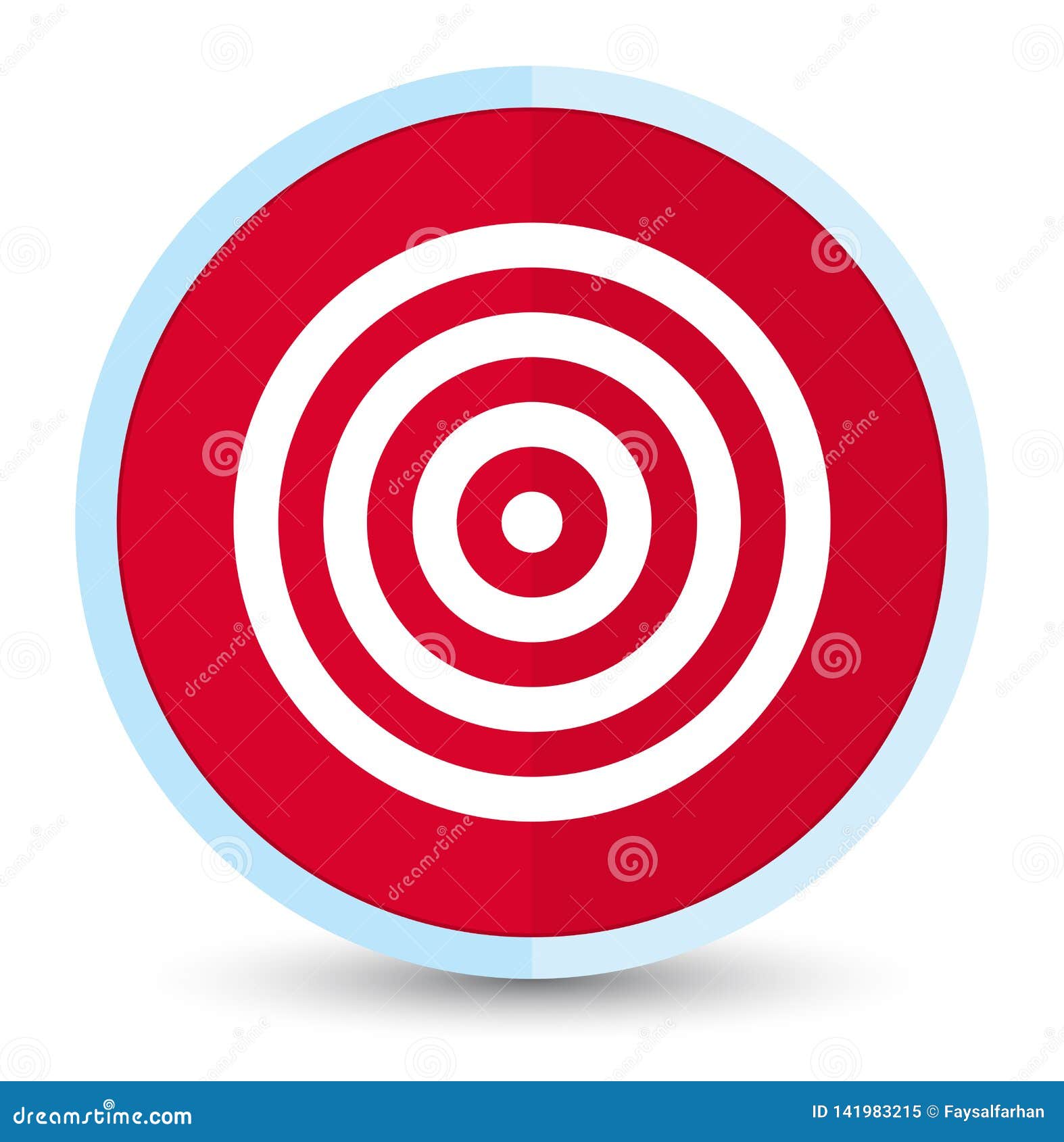Target Icon Flat Prime Red Round Button Stock Vector - Illustration of ...