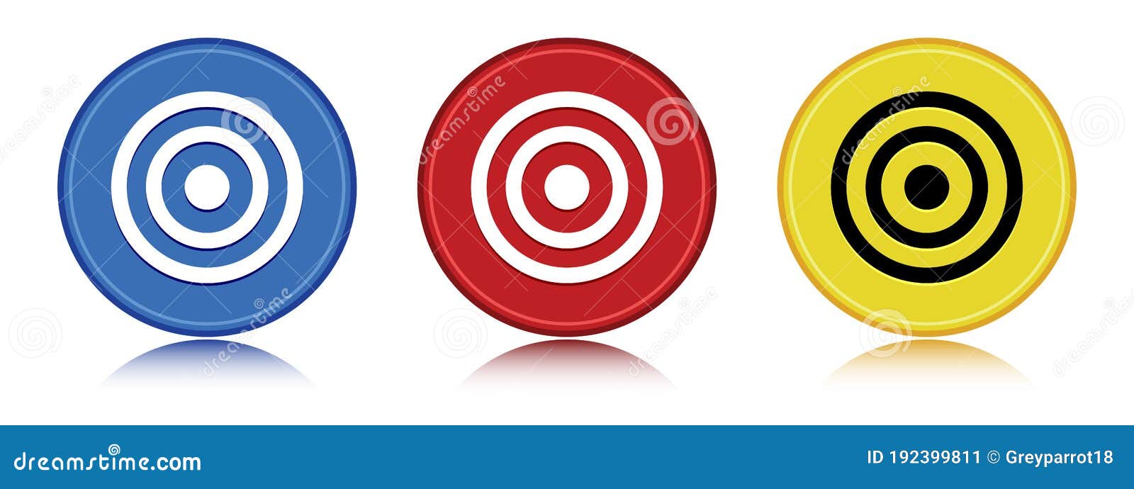 Target Icon Flat Round Button Set Illustration Stock Vector ...