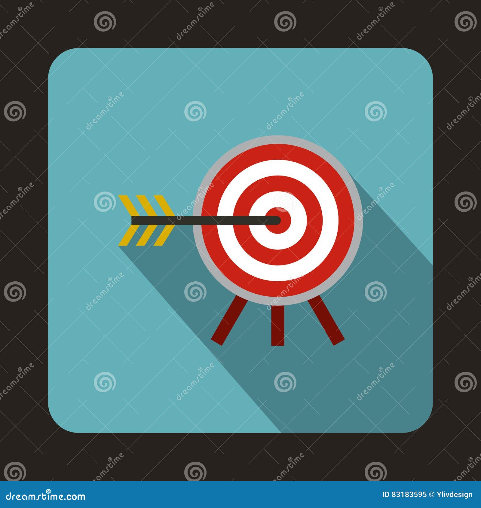 Target icon in flat style stock vector. Illustration of marketing ...
