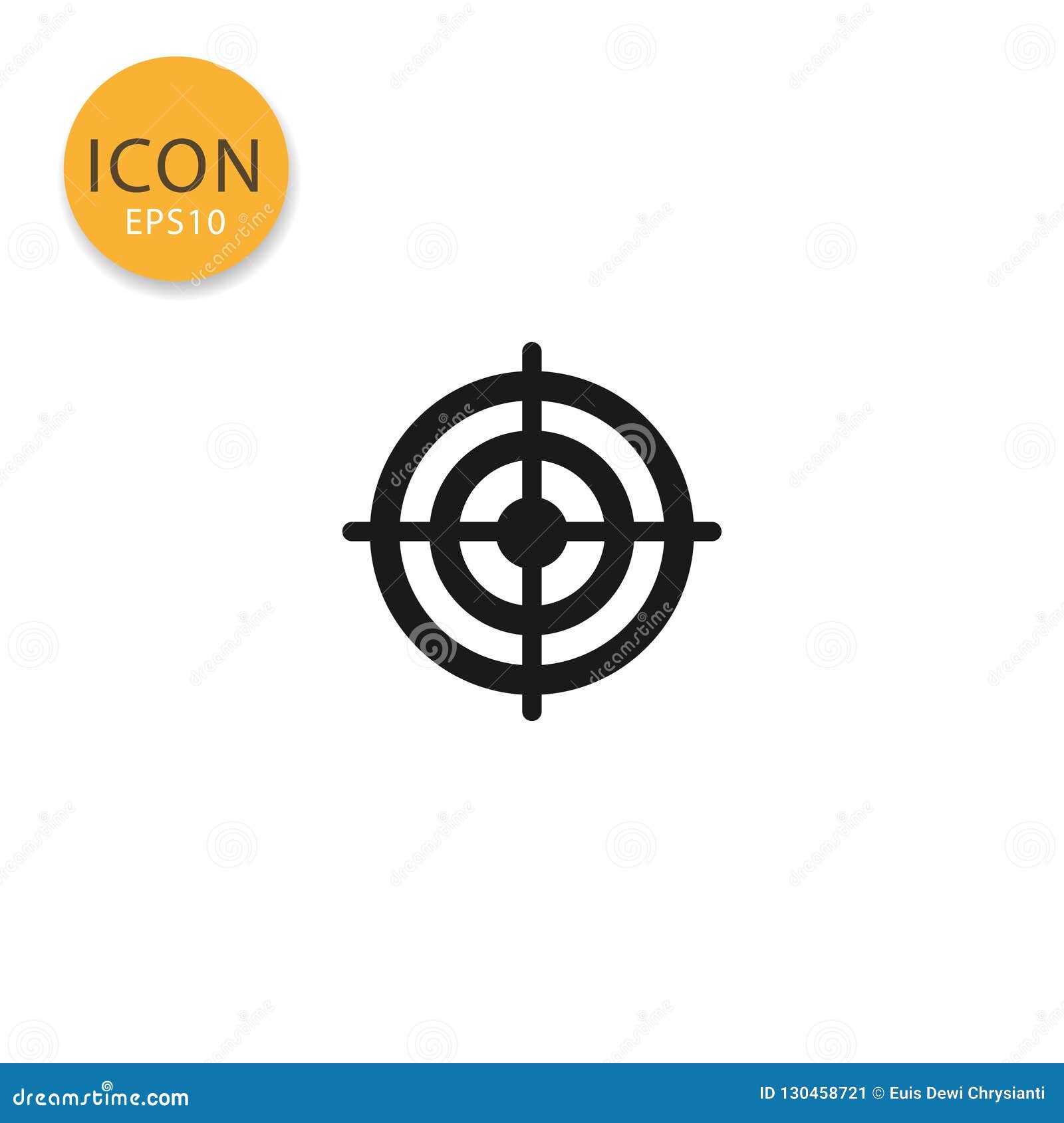 Target Icon Isolated Flat Style. Stock Vector - Illustration of idea ...