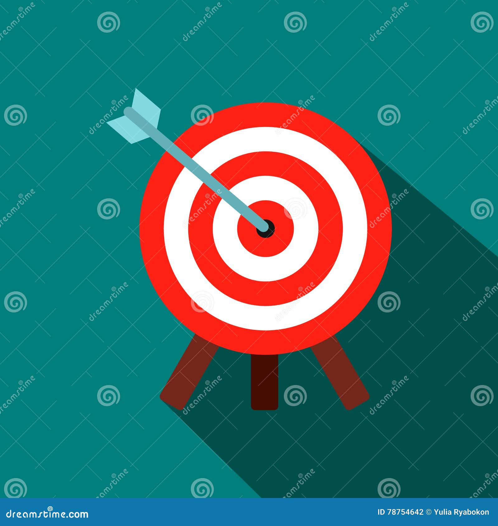 Target icon in flat style stock vector. Illustration of center - 78754642