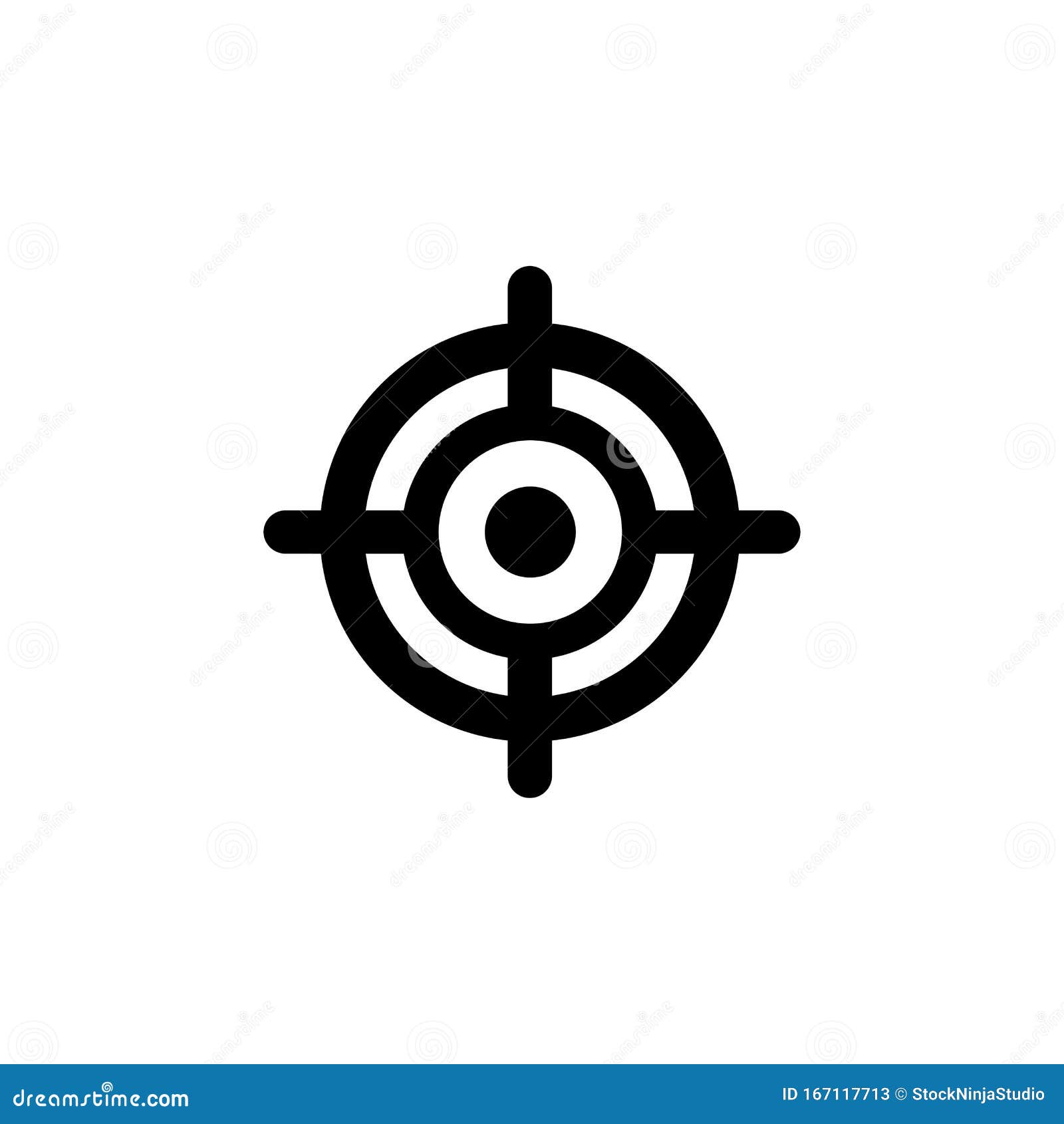 Target Icon in Flat Style Vector for Apps, UI, Websites. Black Icon ...