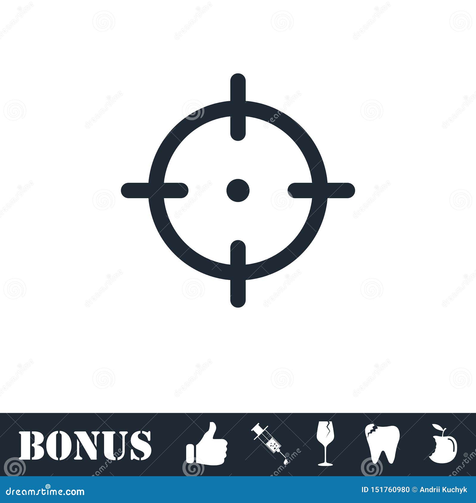 Target icon flat editorial image. Illustration of icon - 151760980