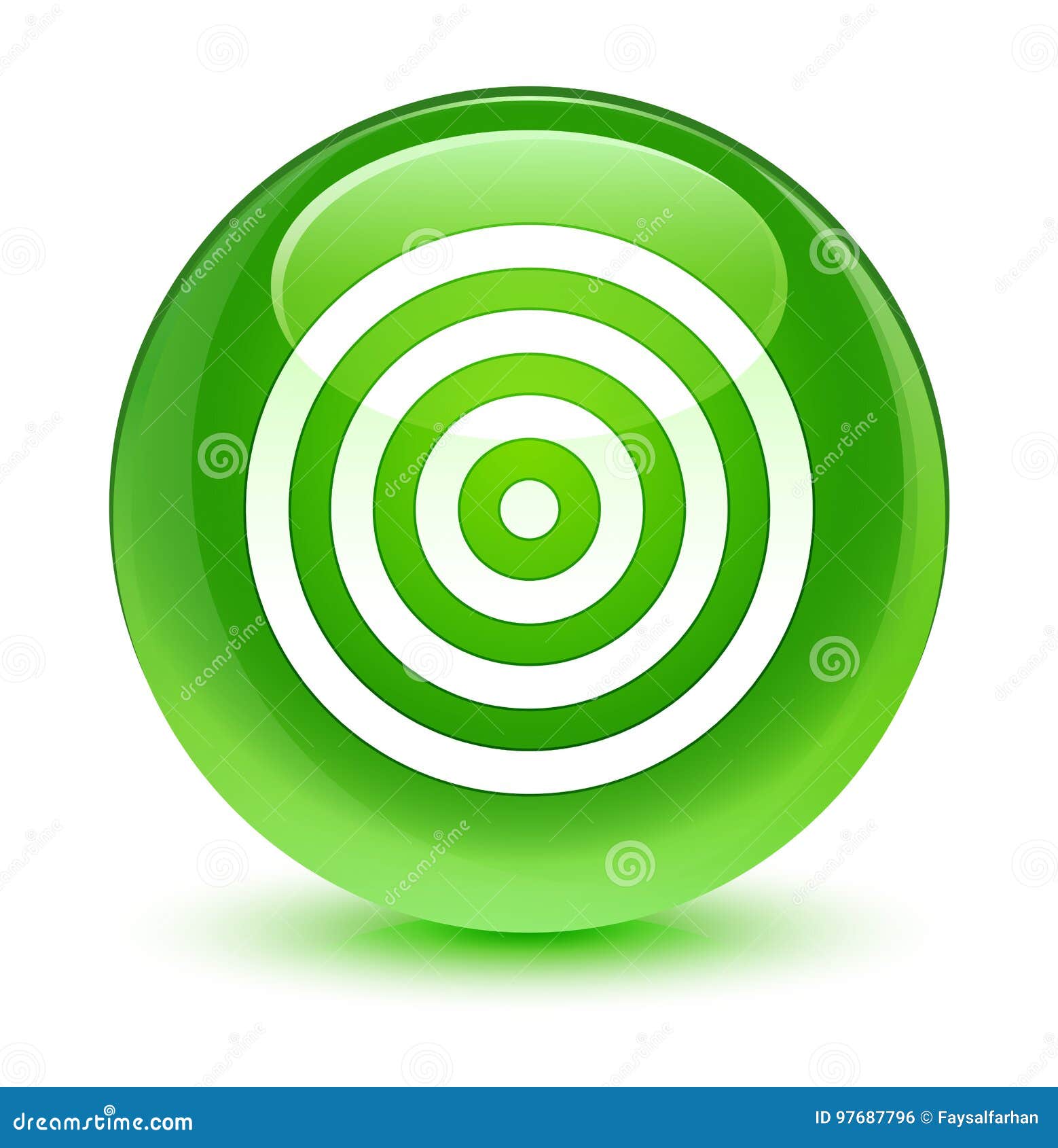 Target Icon Glassy Green Round Button Stock Illustration - Illustration ...