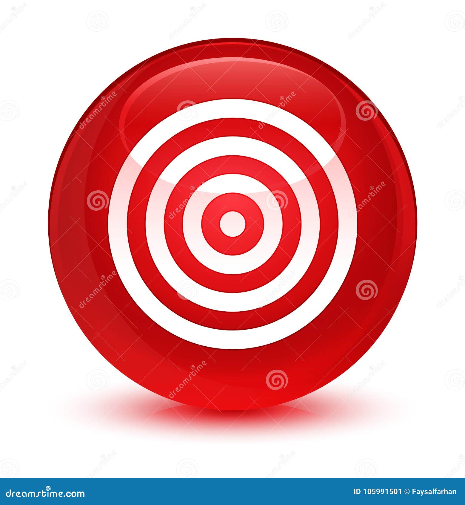 Target Icon Glassy Red Round Button Stock Illustration - Illustration ...