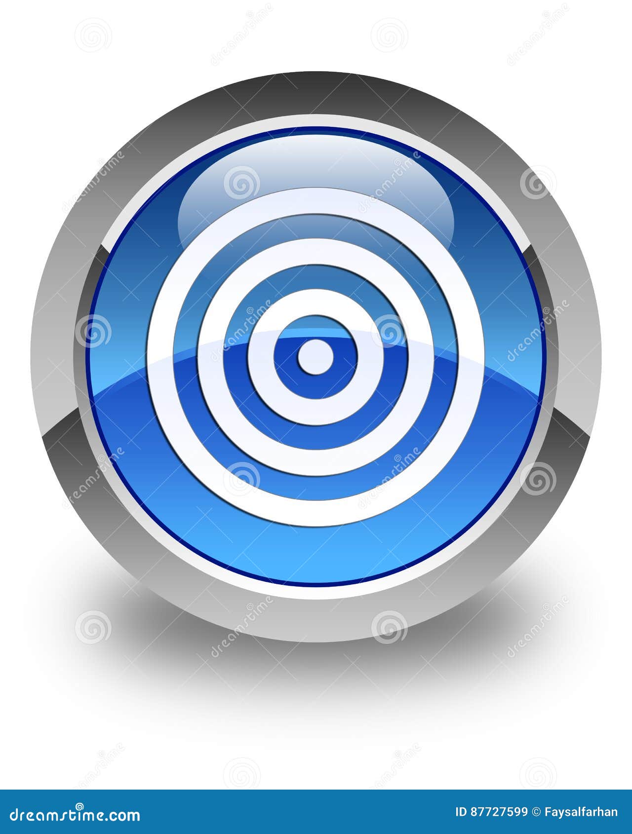 Target Icon Glossy Blue Round Button Stock Illustration - Illustration ...