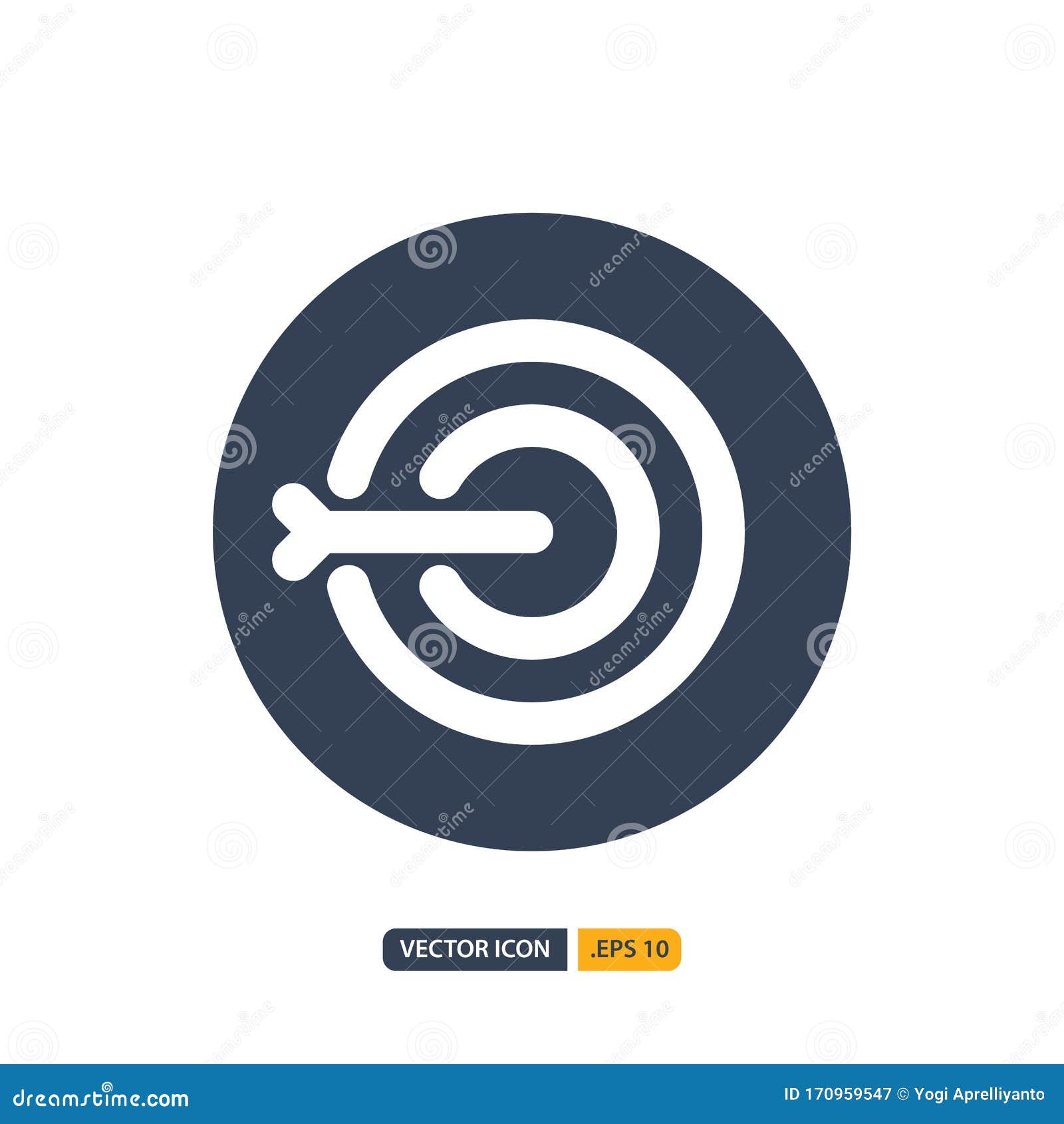 Target Icon in Glyph Style Isolated on White Background. for Your Web ...