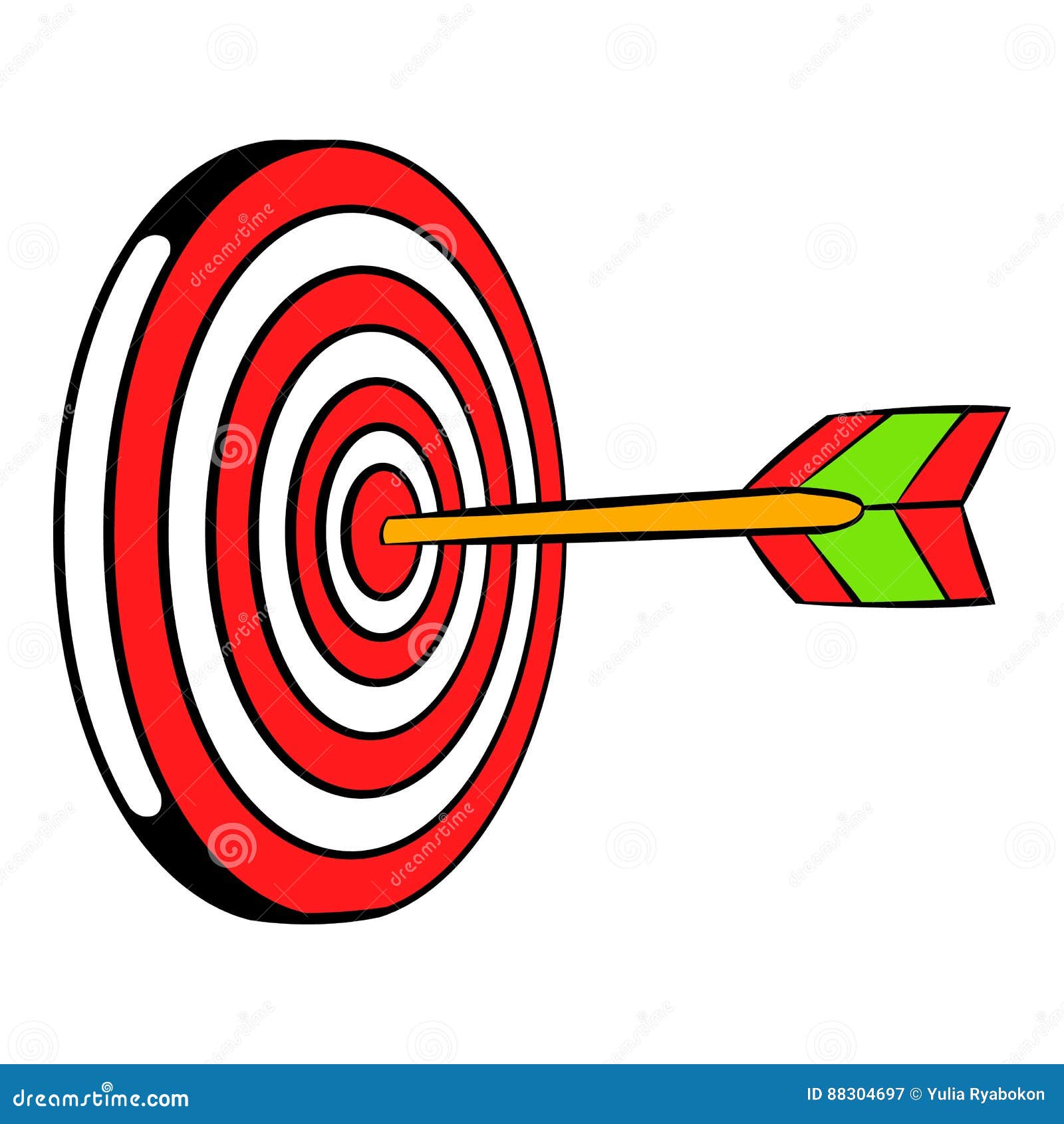 Target icon, icon cartoon stock vector. Illustration of dartboard ...
