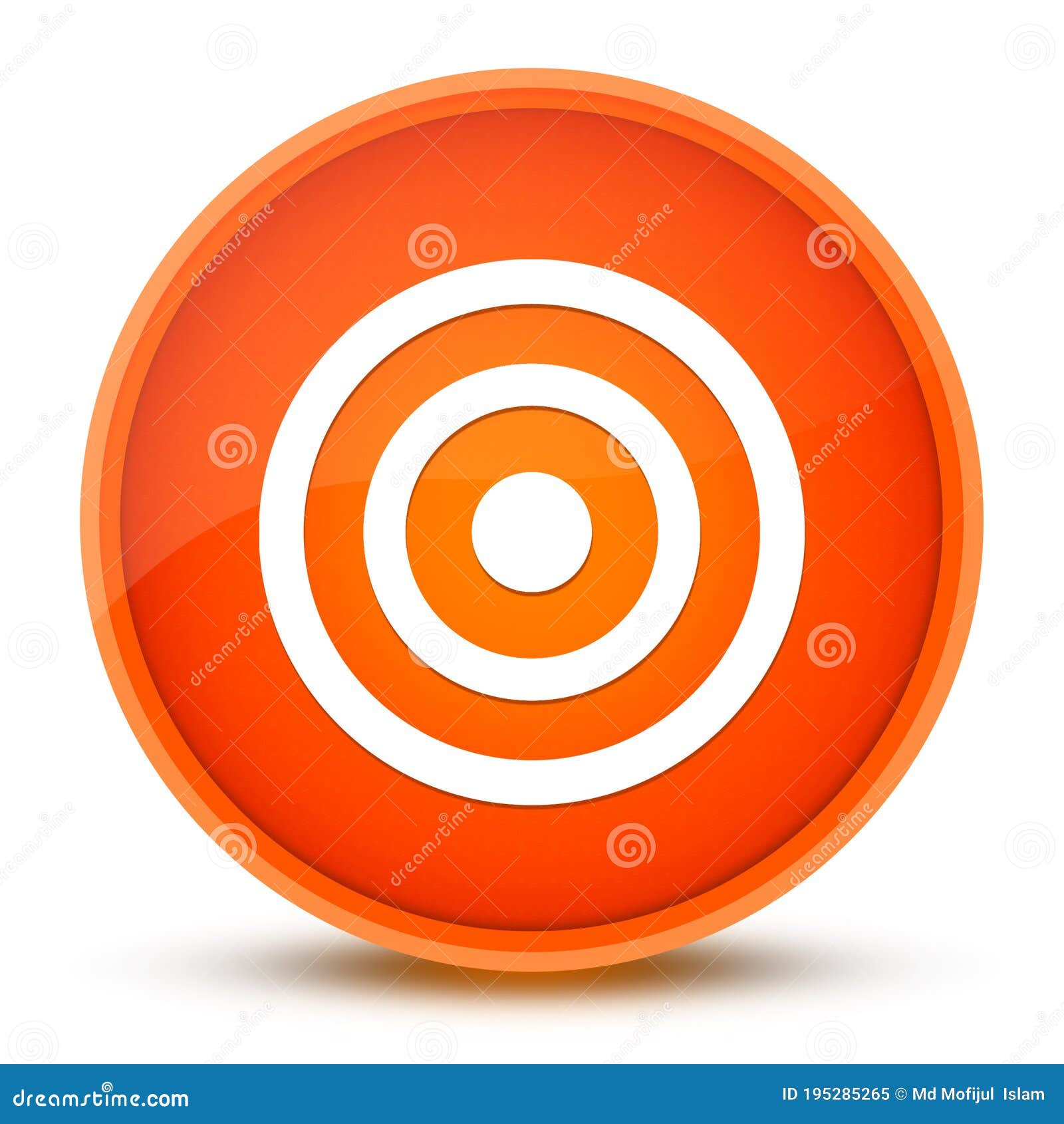 Target Icon Isolated on Glossy Orange Round Button Abstract Stock ...