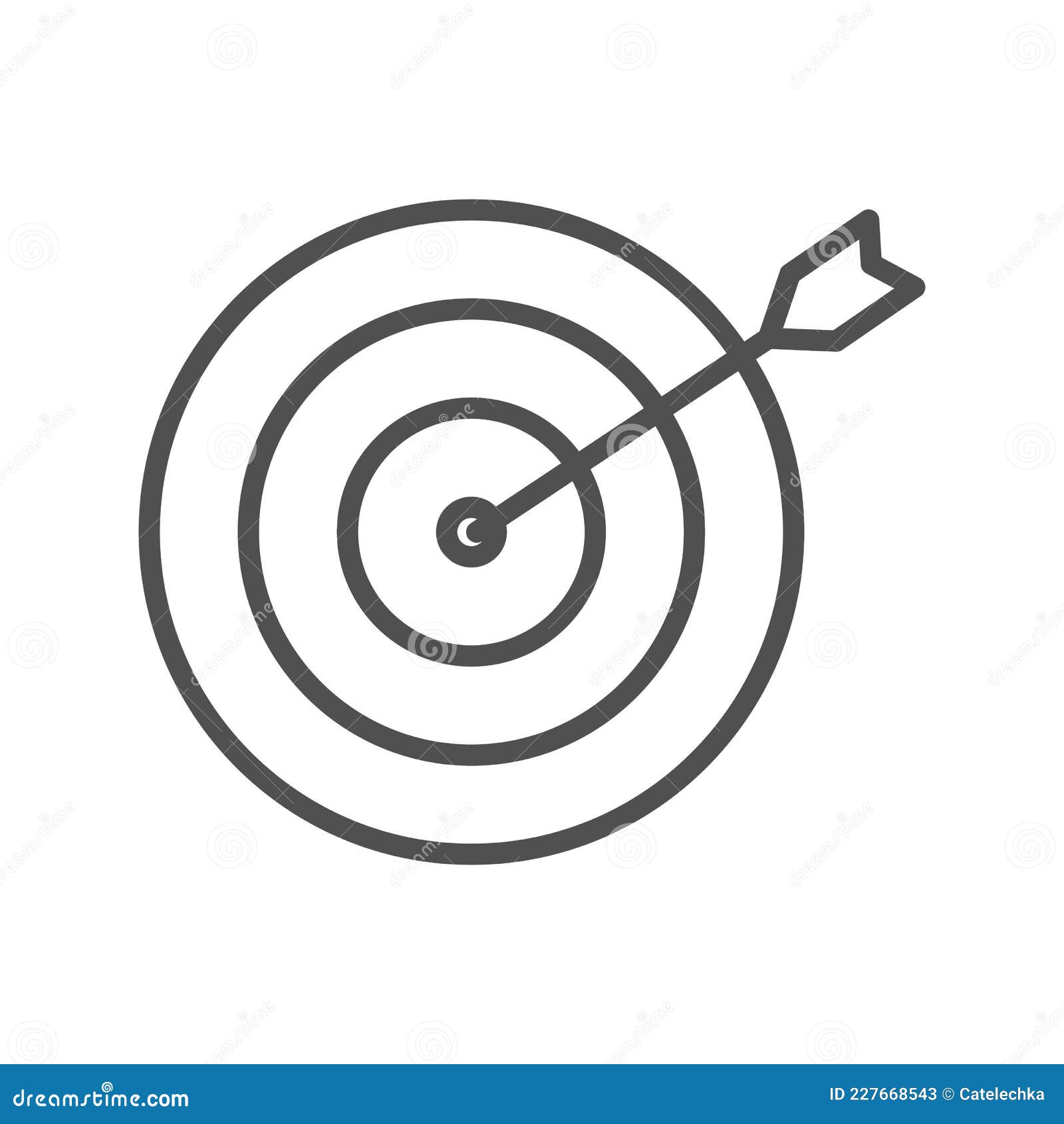 Target Icon in Linear Style with Editable Stroke Isolated on White ...