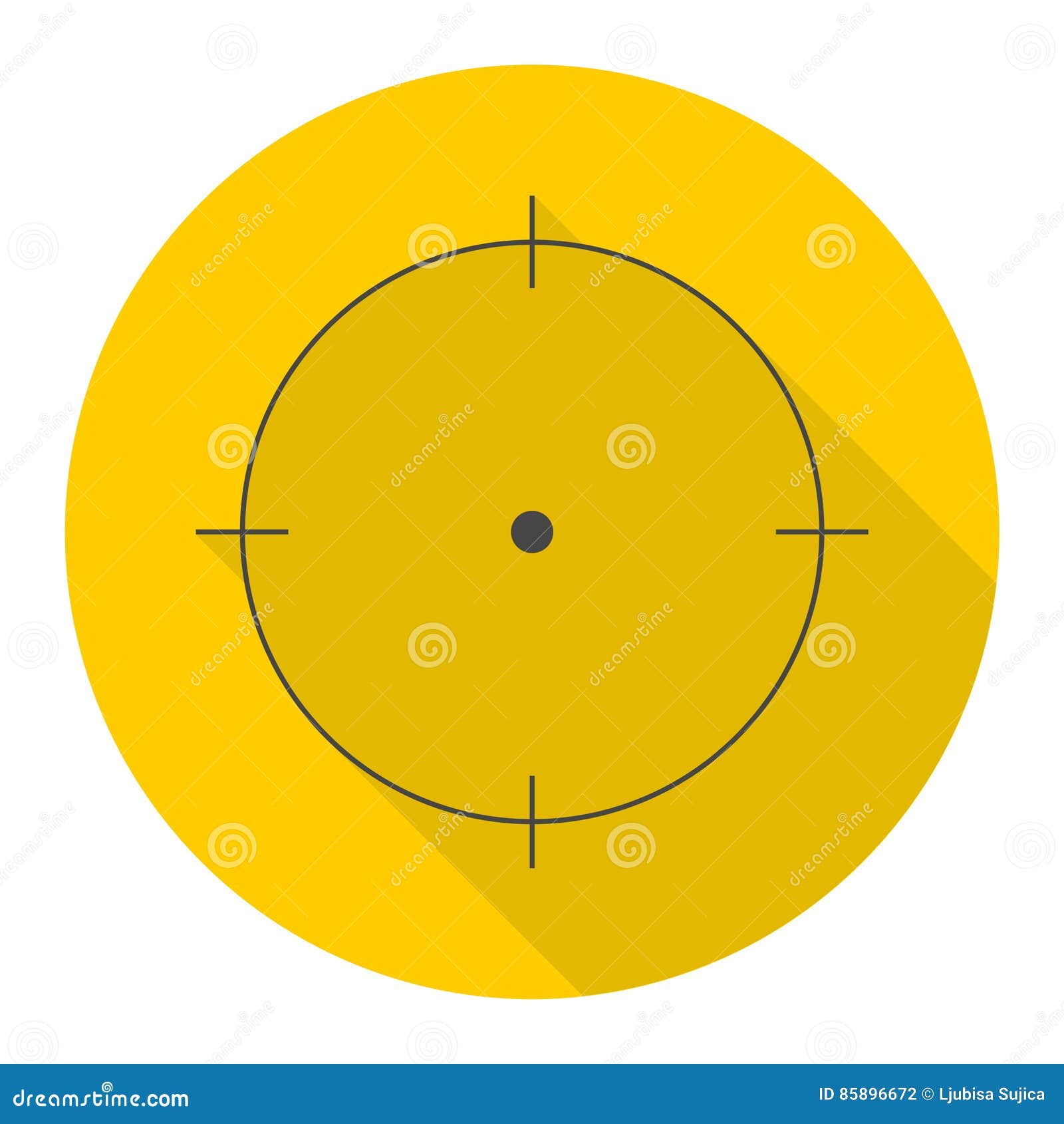 Target Icon with Long Shadow Stock Vector - Illustration of excellence ...
