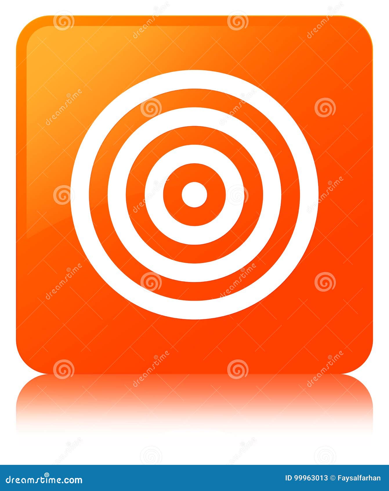 Target Icon Orange Square Button Stock Illustration - Illustration of ...