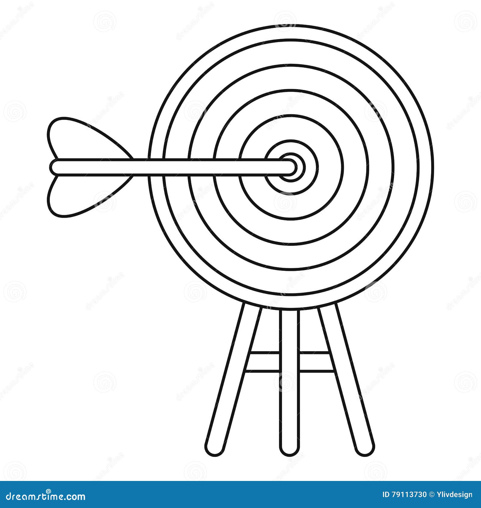 Target icon, outline style stock vector. Illustration of black - 79113730