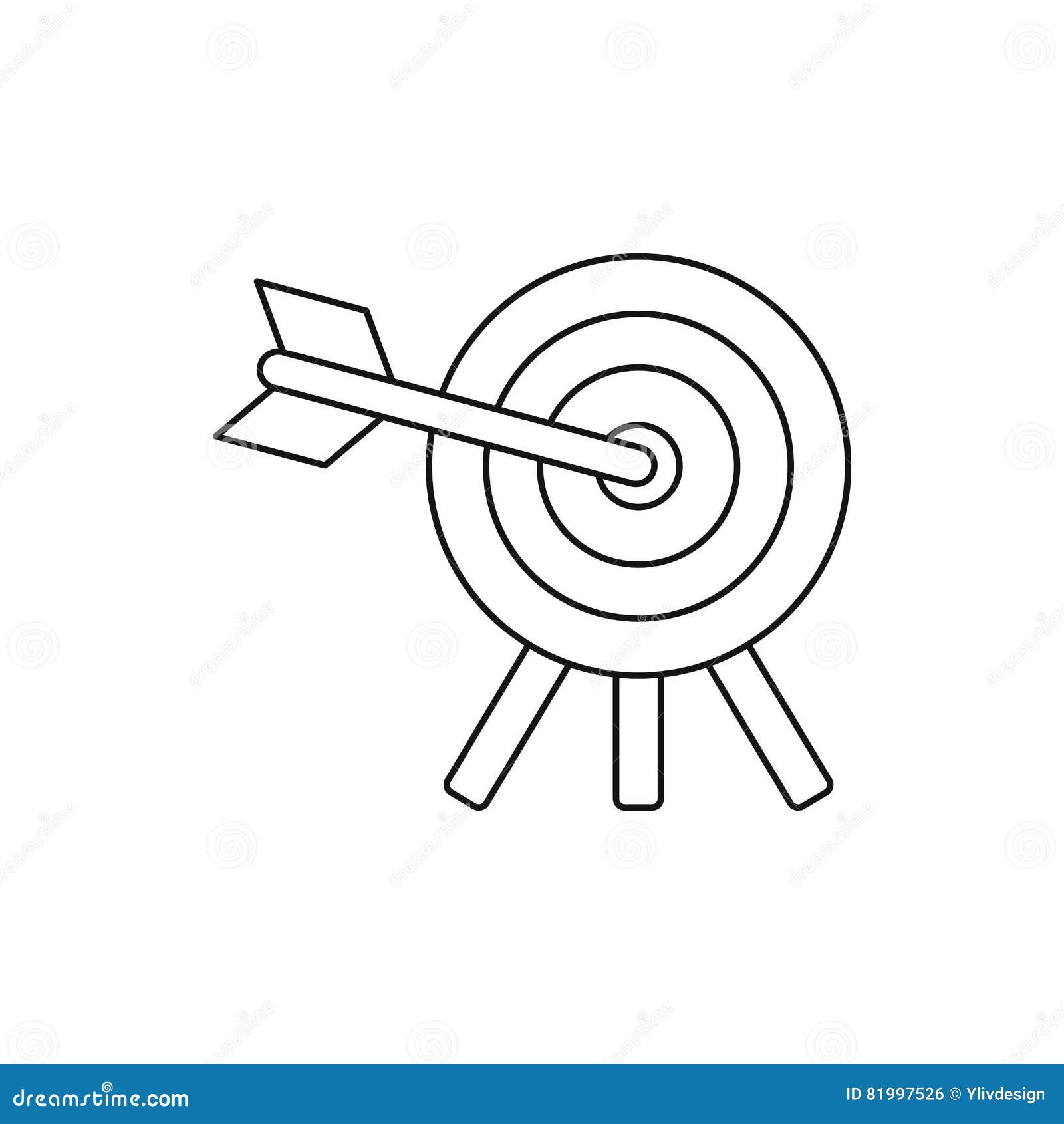 Target Icon in Outline Style Stock Vector - Illustration of achievement ...