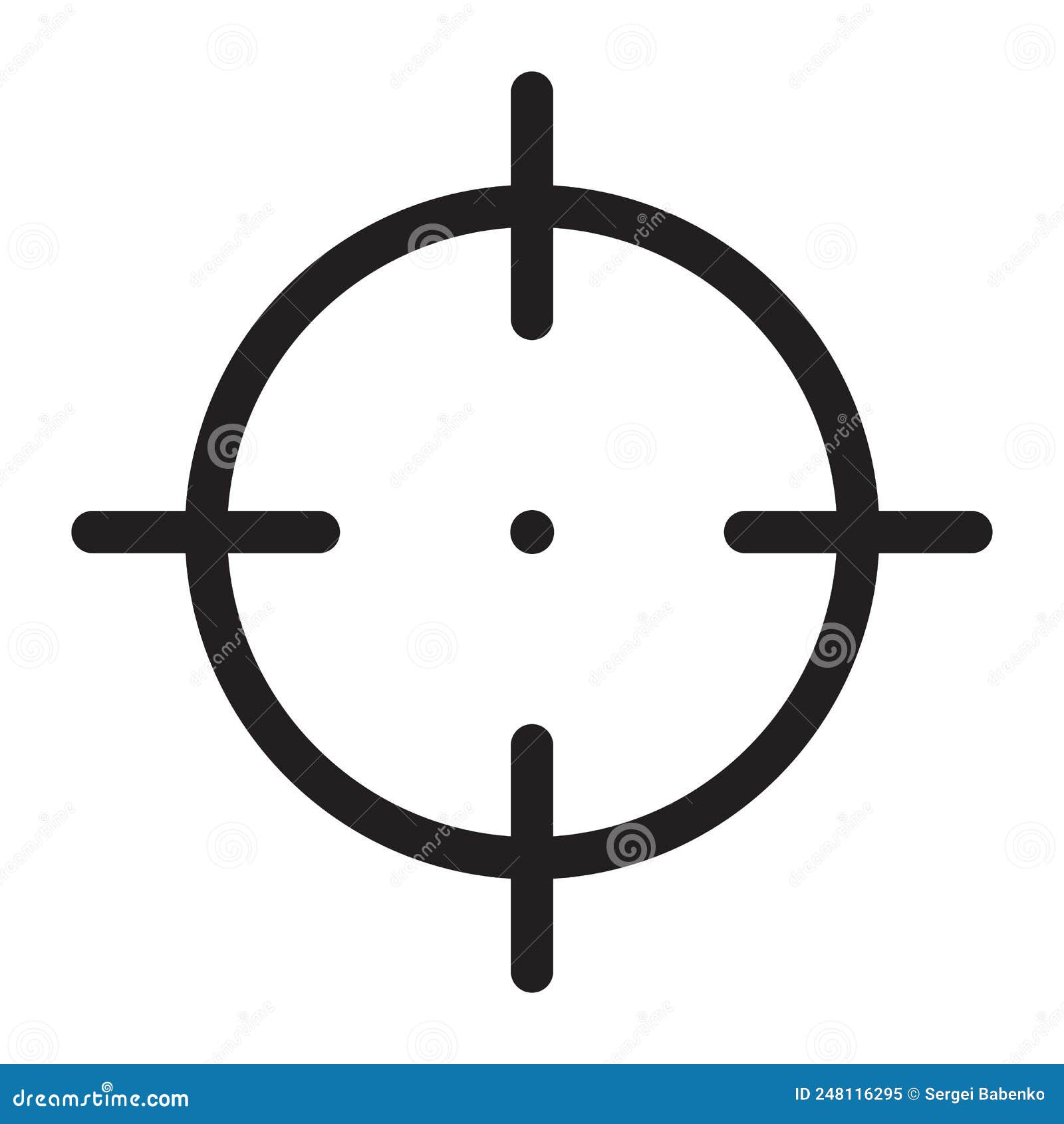 Target Icon in Outline Style on White Background. Stock Vector ...