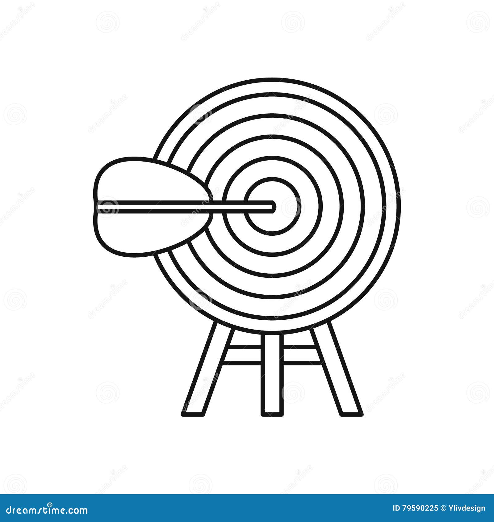 Target Icon in Outline Style Stock Vector - Illustration of icon, goal ...