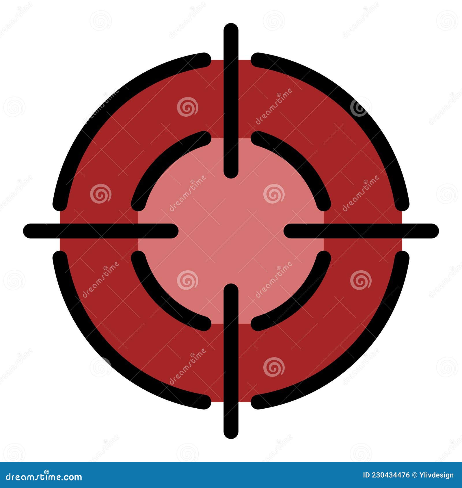 Target Icon Color Outline Vector Stock Vector - Illustration of flat ...