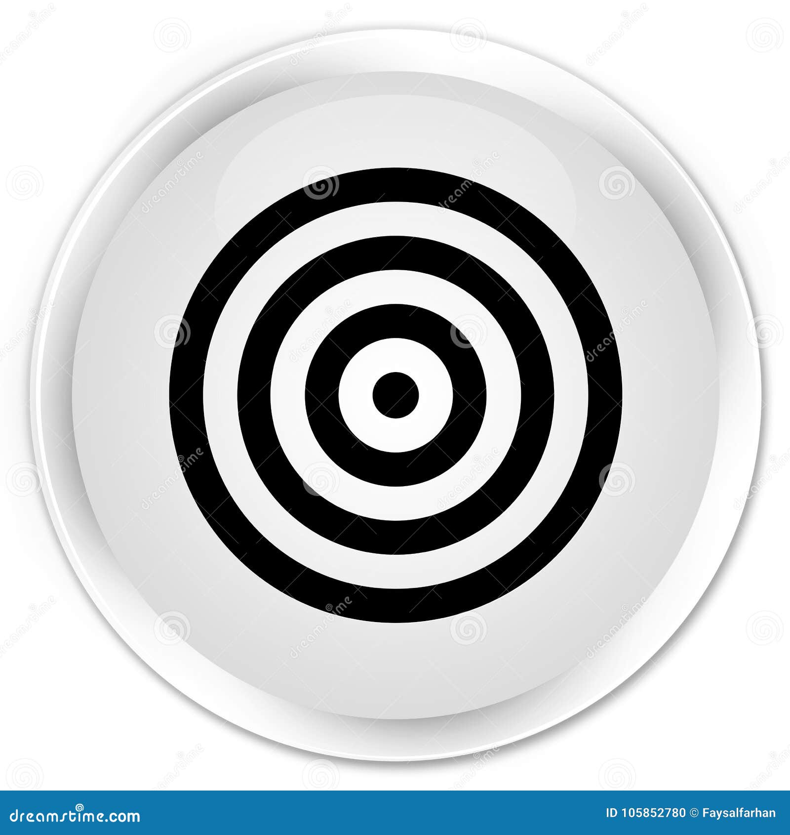 Target Icon Premium White Round Button Stock Illustration ...