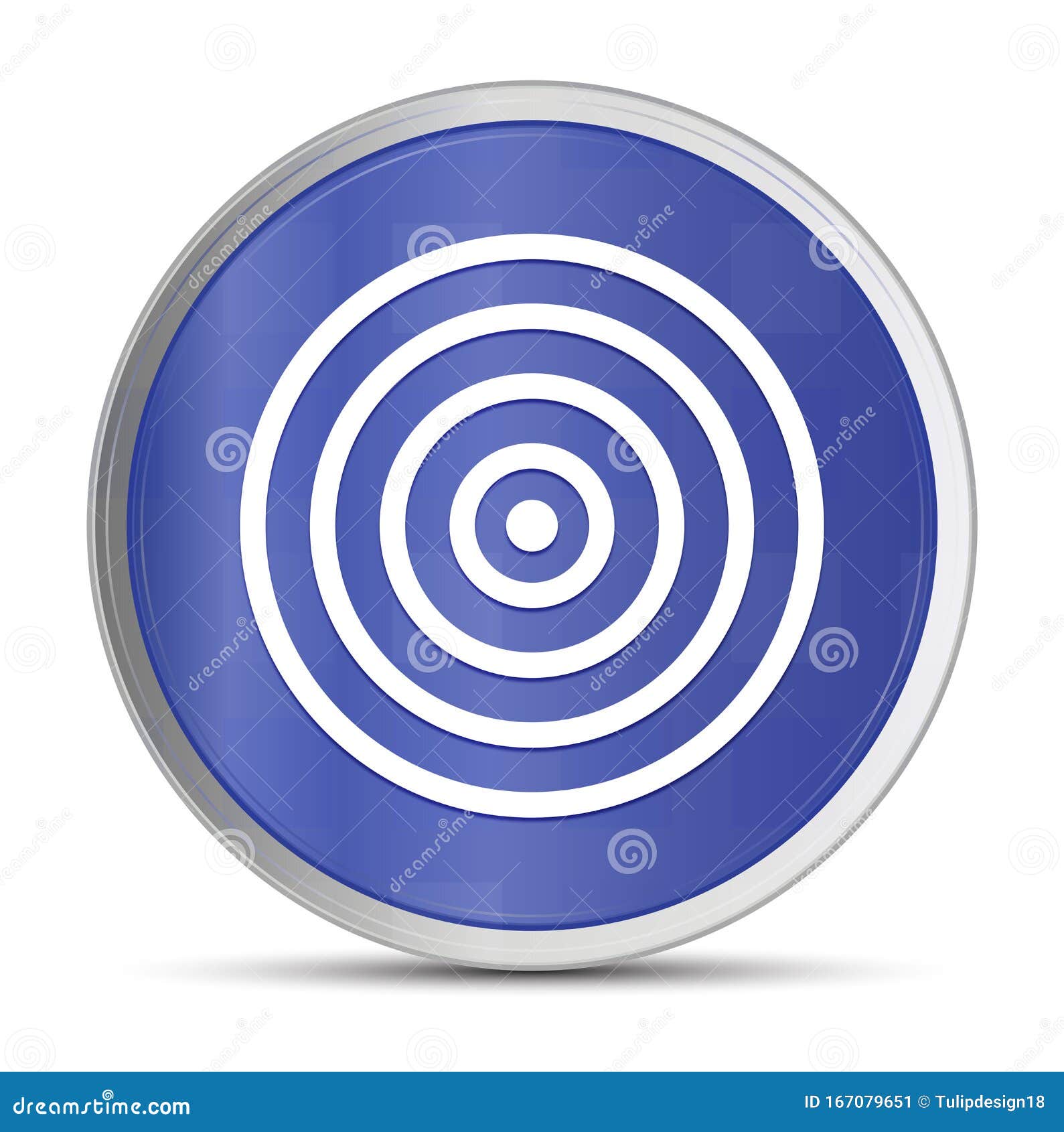 Target Icon Prime Blue Round Button Vector Illustration Design Silver ...