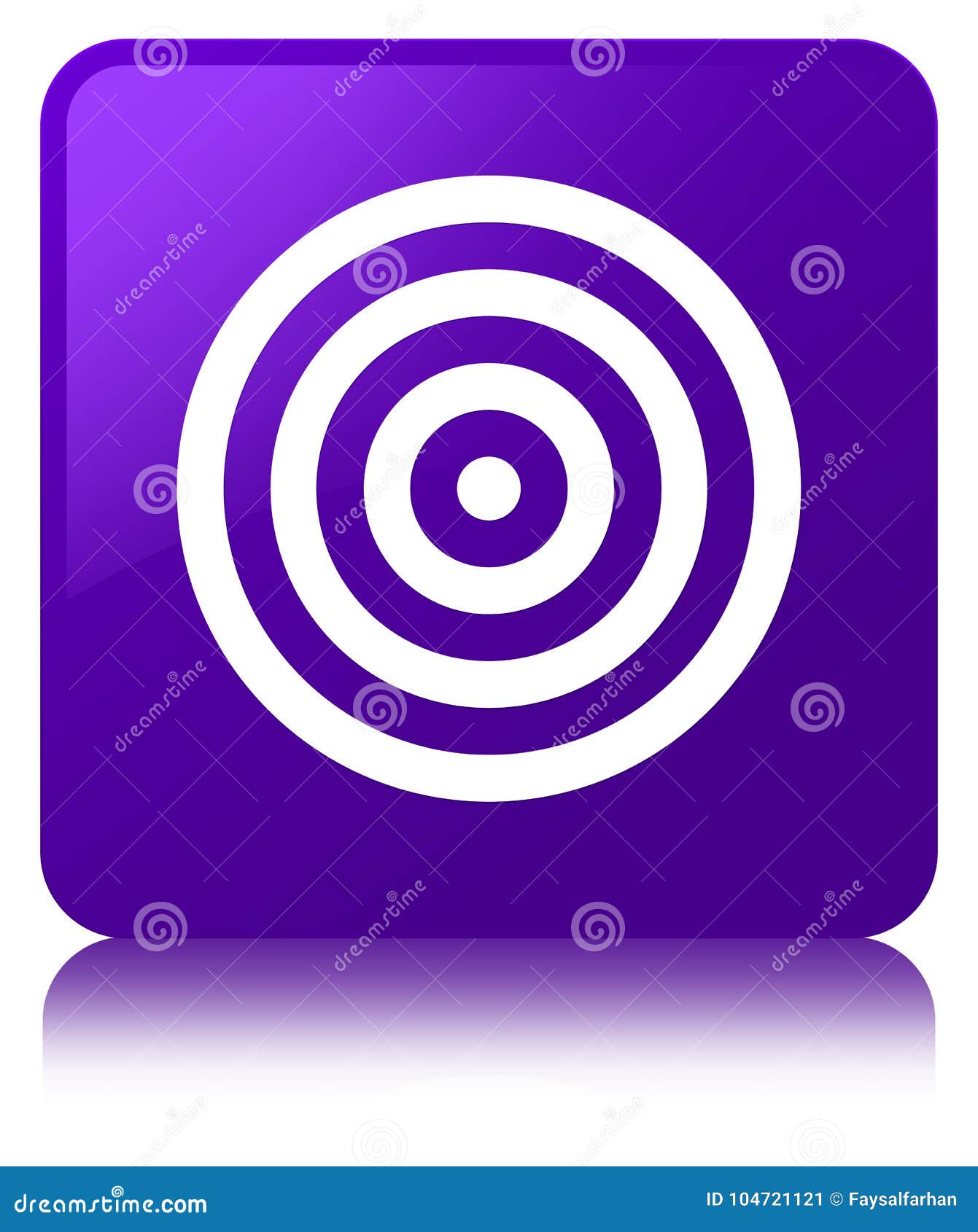 Target Icon Purple Square Button Stock Illustration - Illustration of ...