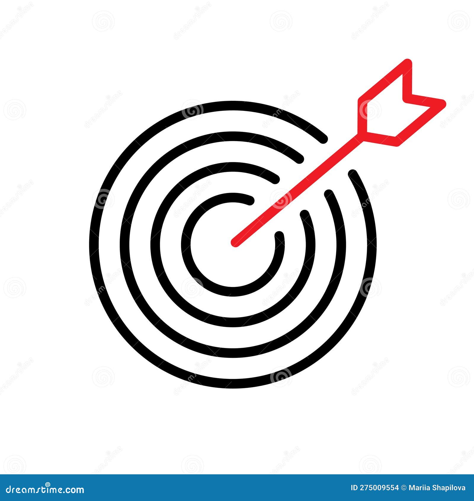 Target icon with red arrow stock vector. Illustration of opportunity ...