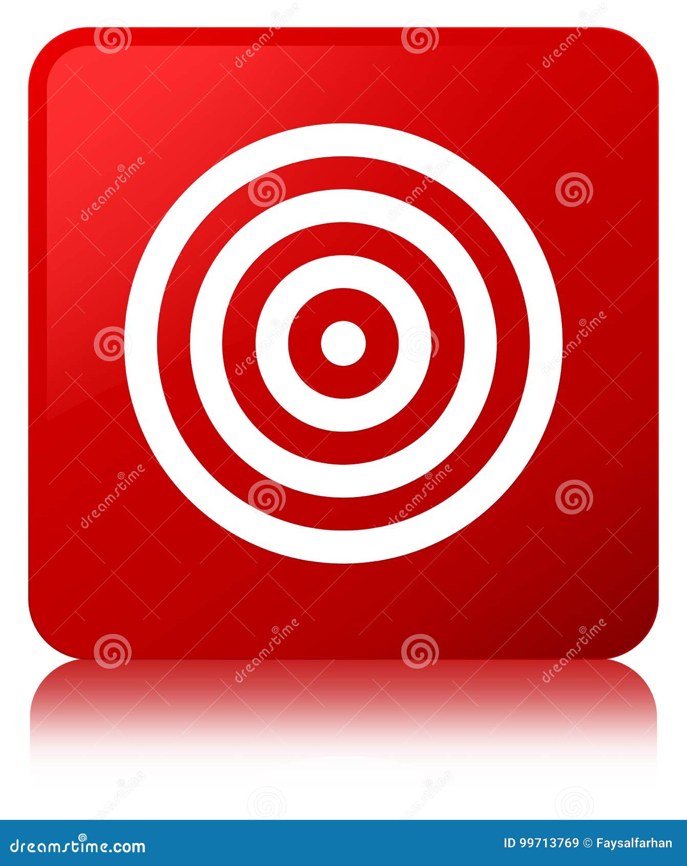 Target Icon Red Square Button Stock Illustration - Illustration of icon ...