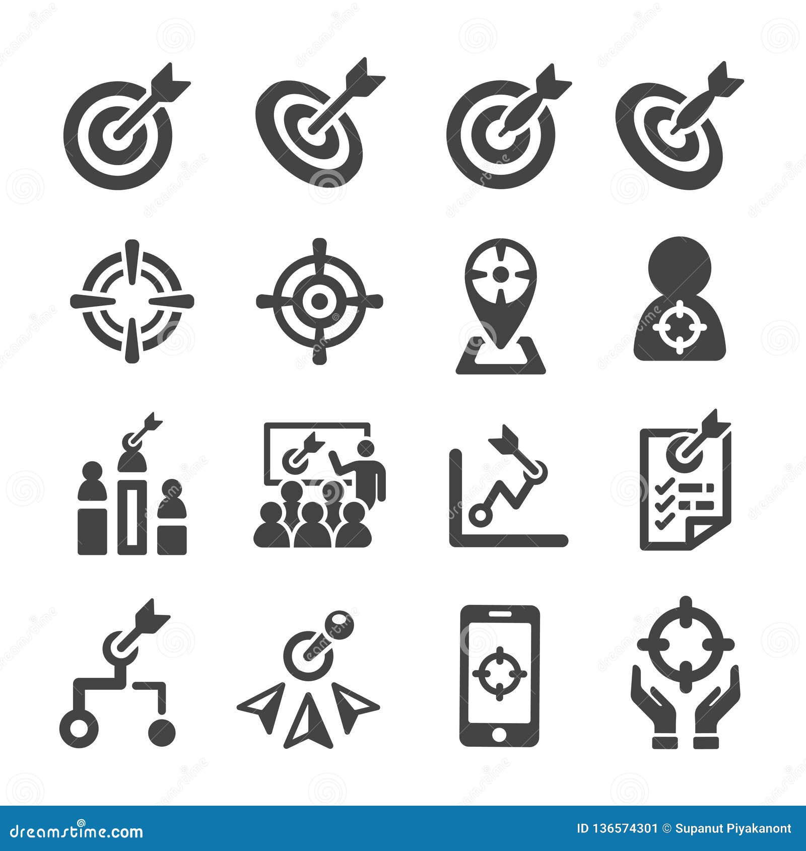 Target icon set stock vector. Illustration of client - 136574301