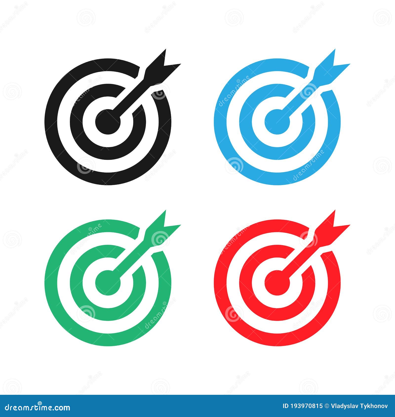 Target Icon Set. Target Symbol with Arrow Isolated on White Background ...