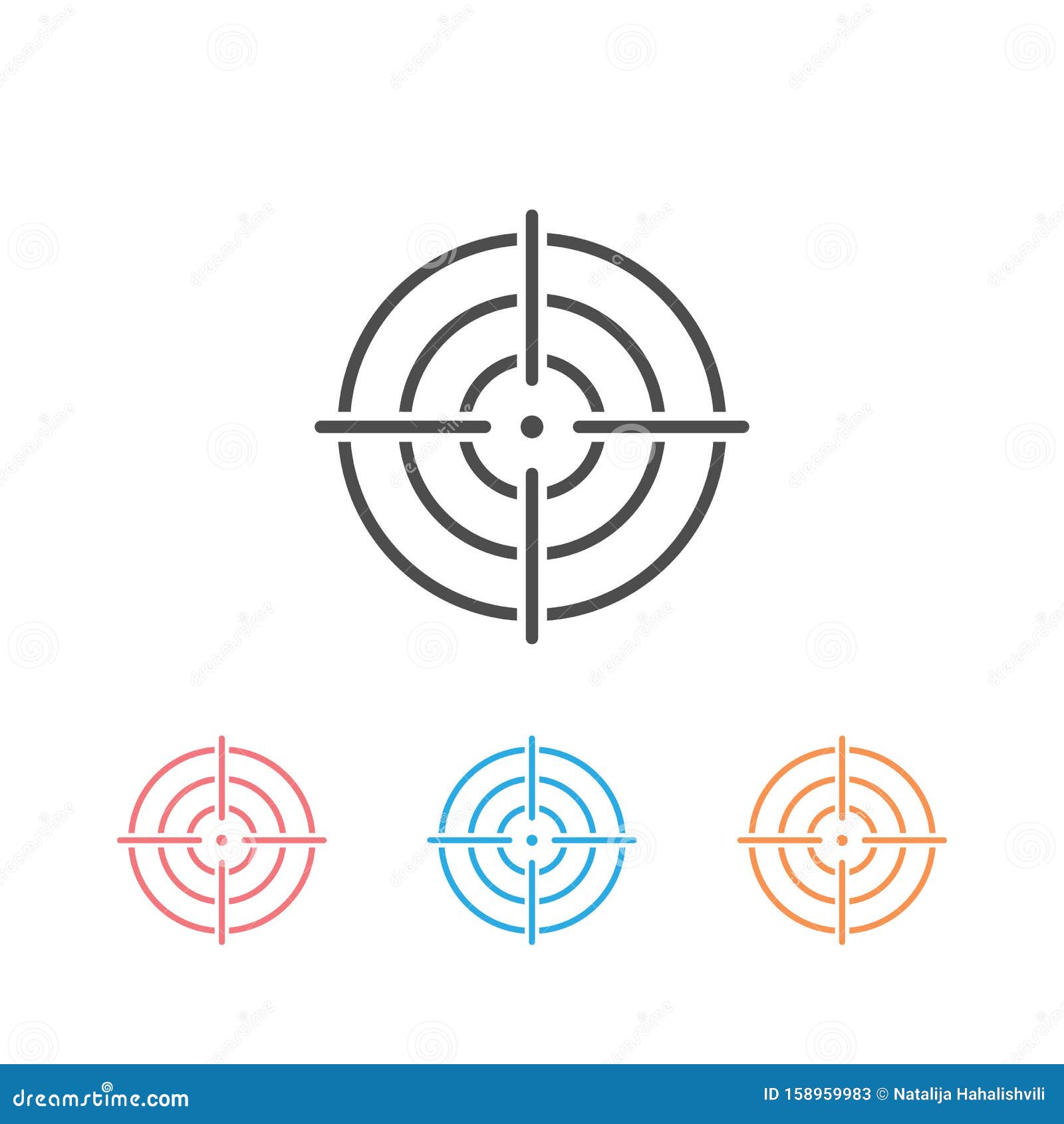 Target Icon Set Symbol Vector on White Stock Vector - Illustration of ...