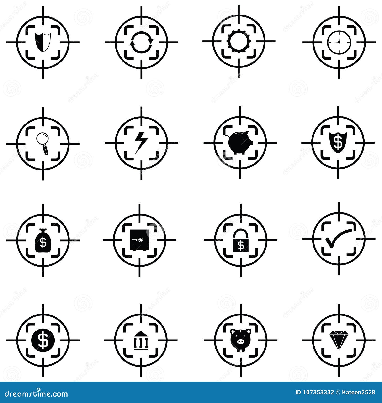 Target icon set stock vector. Illustration of opportunity - 107353332