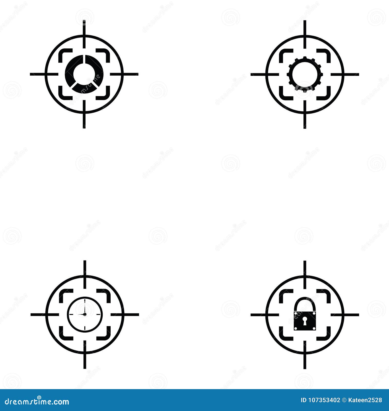Target icon set stock vector. Illustration of icons - 107353402