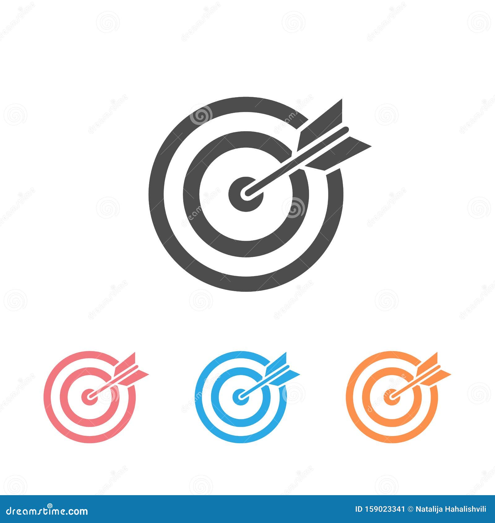 Target Icon Set on White Vector Illustration Stock Vector ...