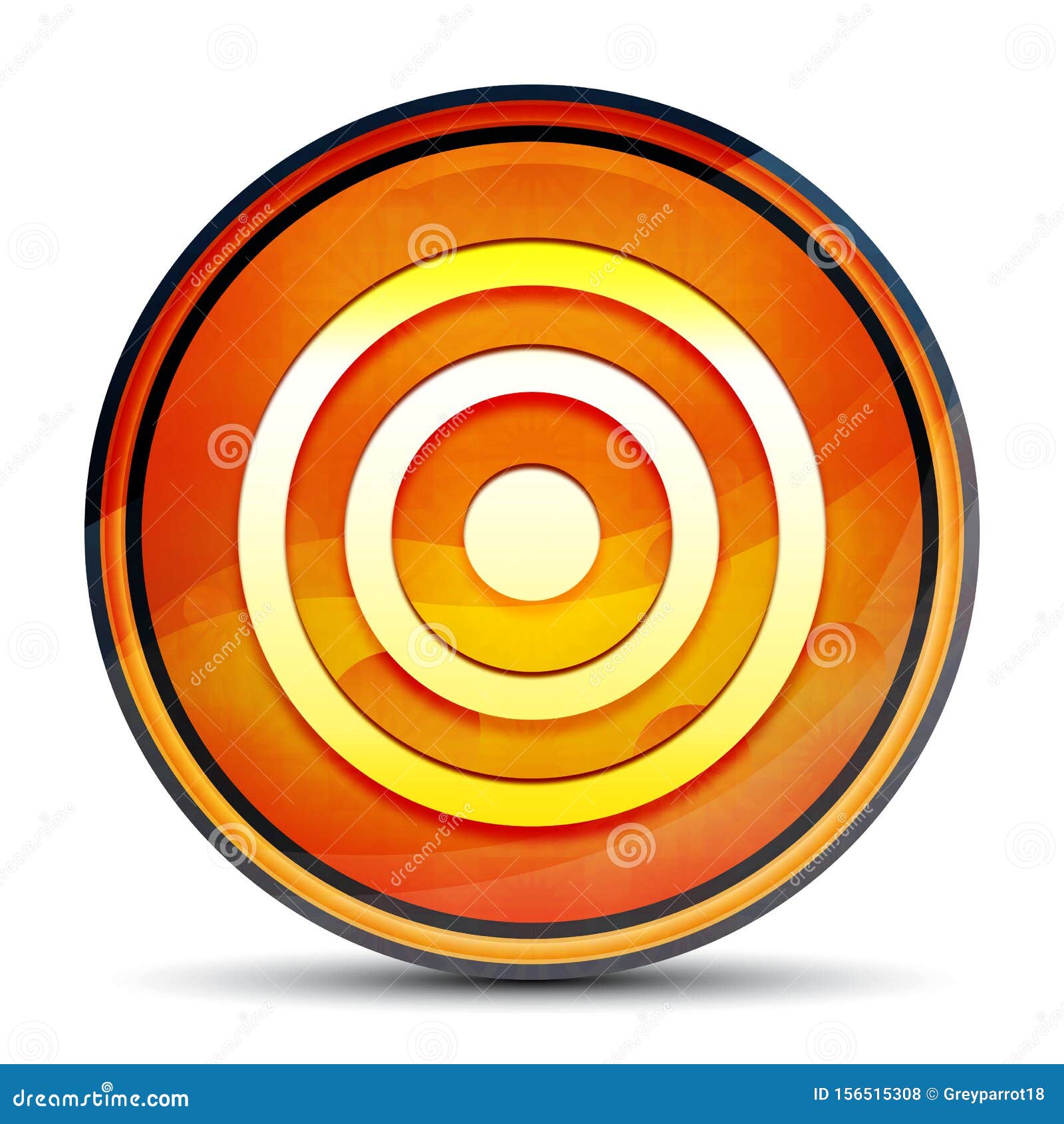 Target Icon Shiny Bright Orange Round Button Illustration Stock ...