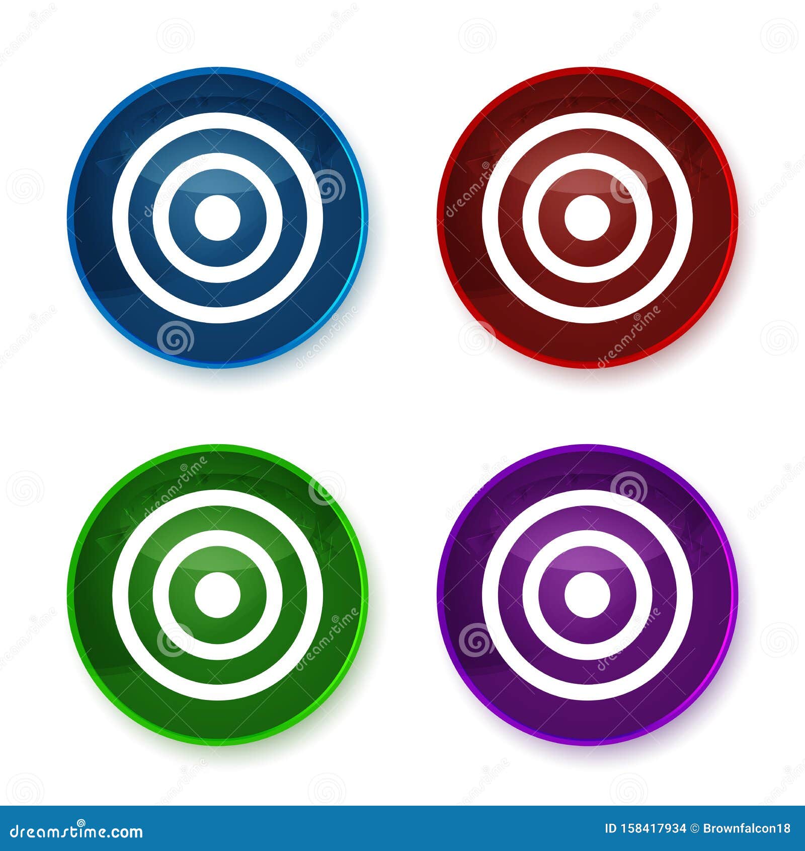 Target Icon Shiny Round Buttons Set Illustration Stock Vector ...