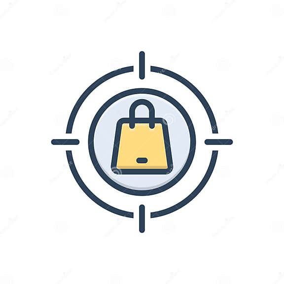 Color Illustration Icon for Target, Shopping Bag and Goal Stock Vector ...
