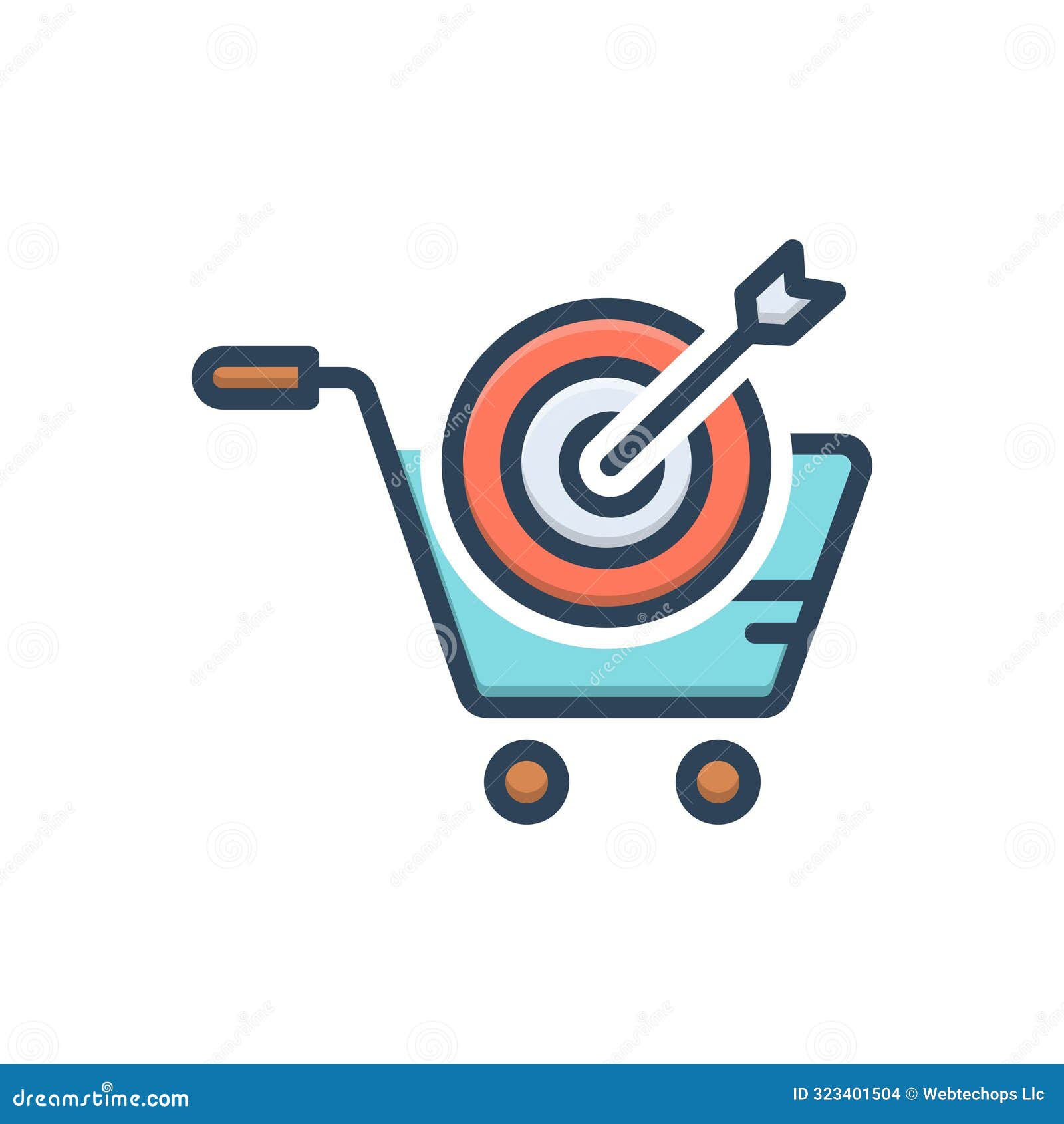 Color Illustration Icon for Target, Shopping Cart and Goal Stock Vector ...