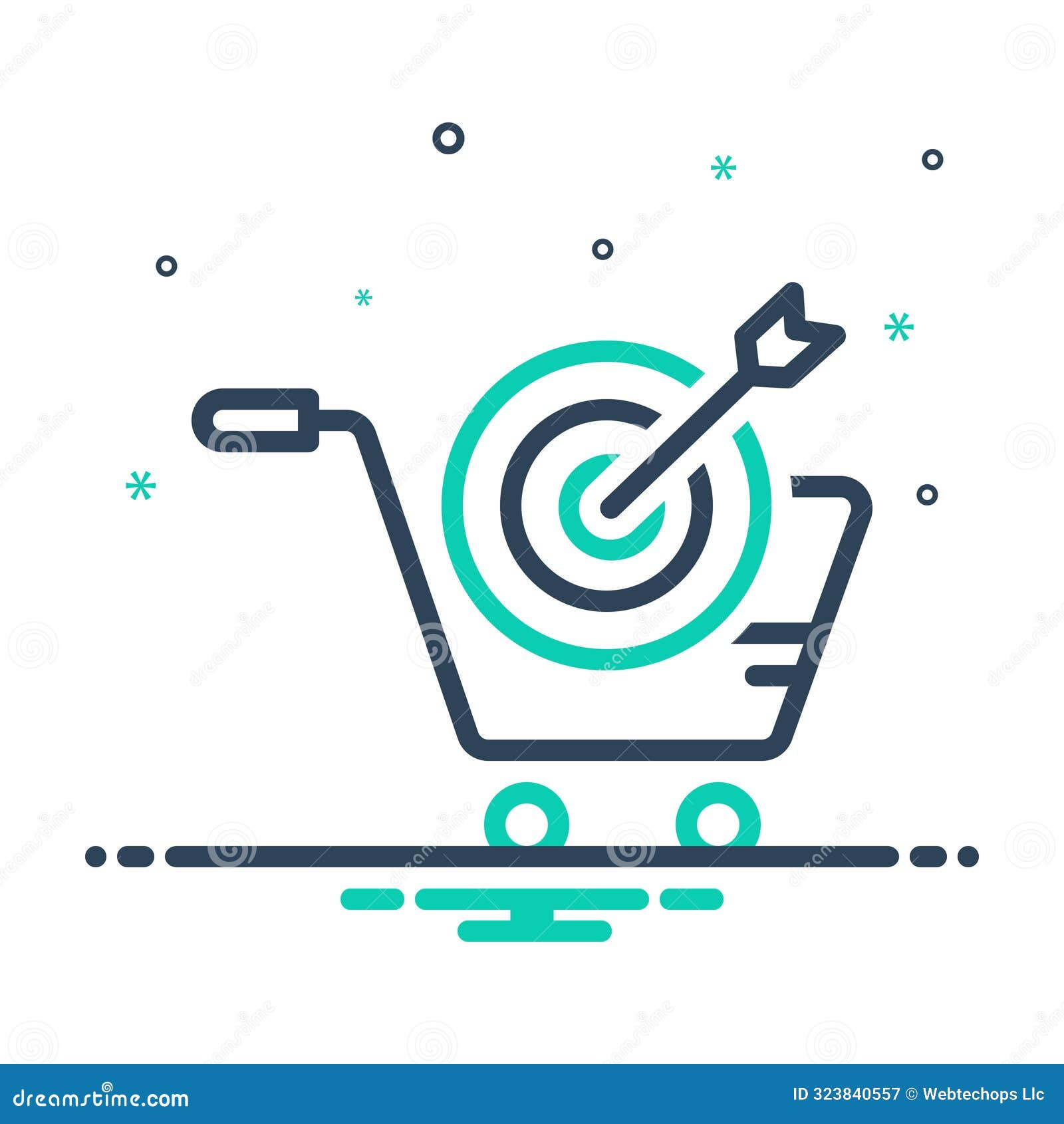 Mix Icon for Target, Shopping Cart and Trolley Stock Vector ...