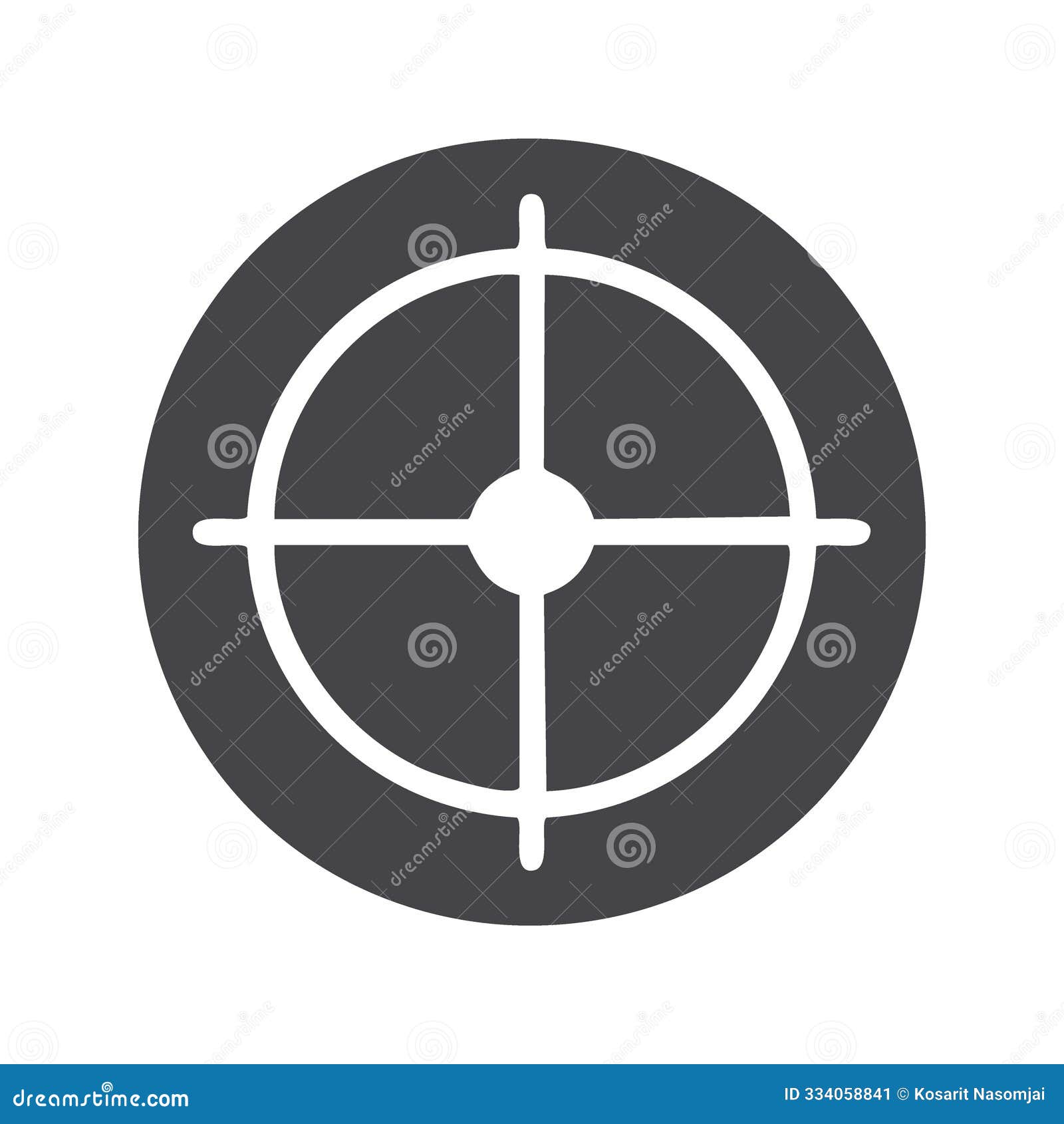 Target Icon. Simple, Circular Target with Four Points, Symbolizing ...