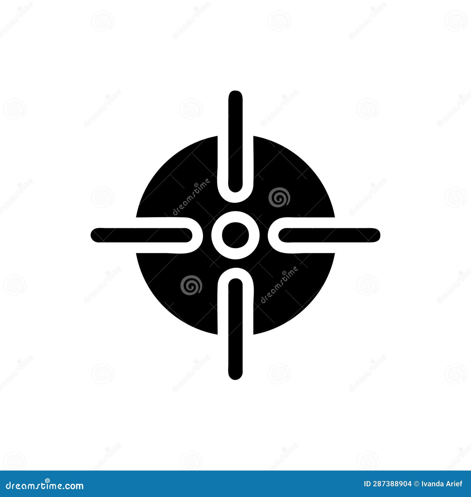 Target Icon Solid Black Colour Military Symbol Perfect Stock Vector ...