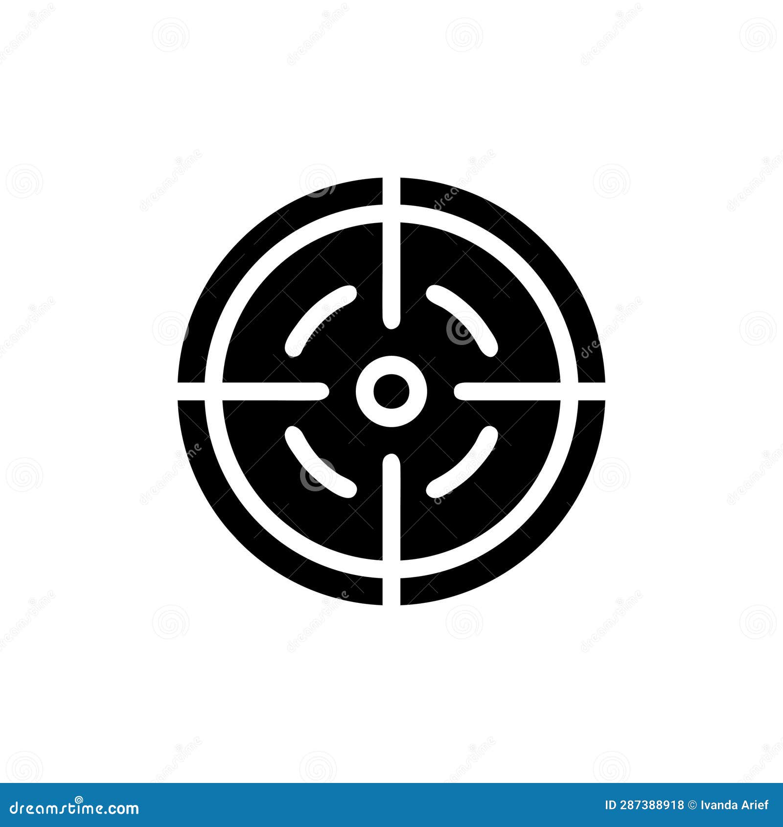 Target Icon Solid Black Colour Military Symbol Perfect Stock Vector ...