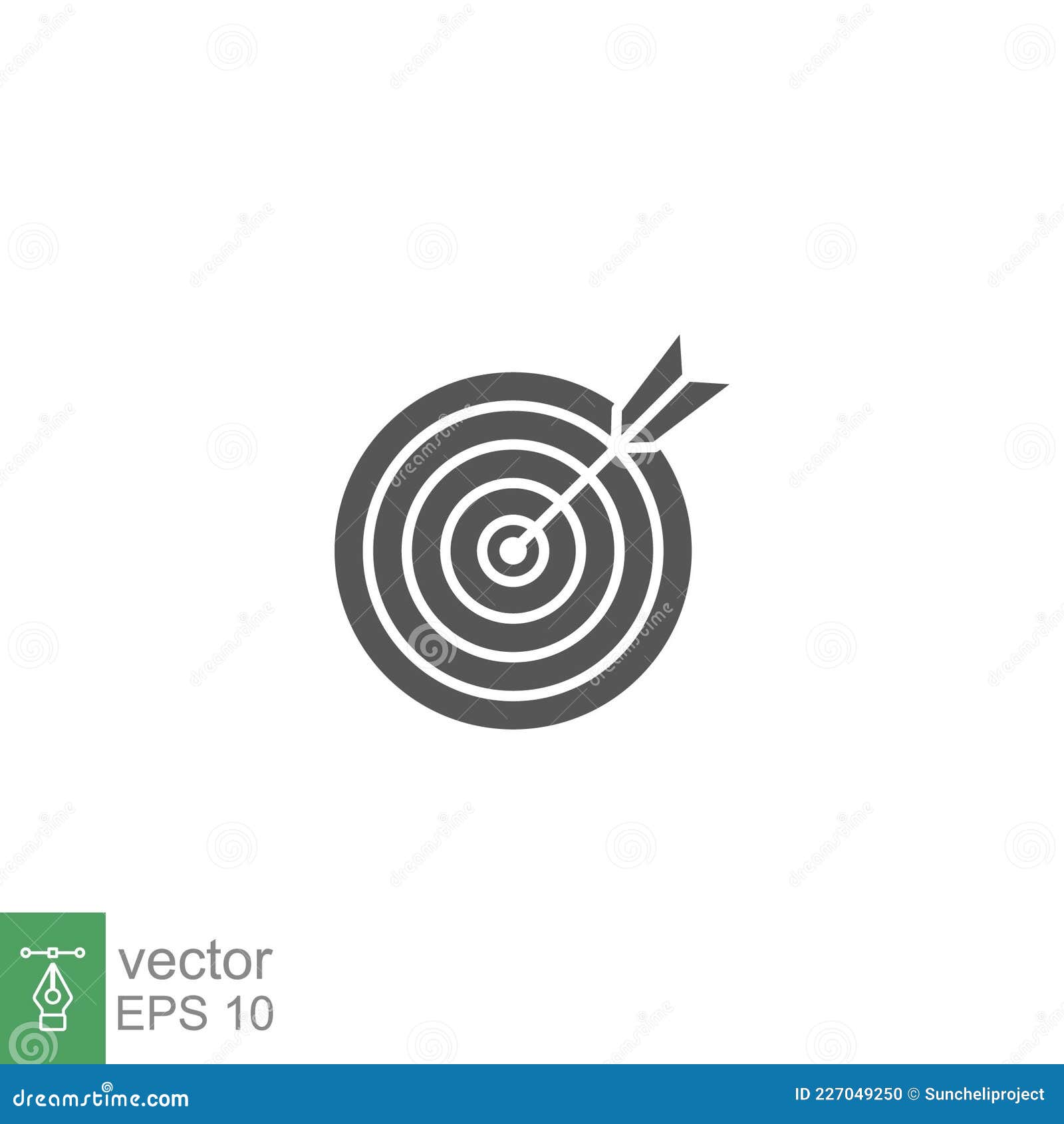 Target Icon Solid Silhouette. Mission Target Symbol Stock Vector ...