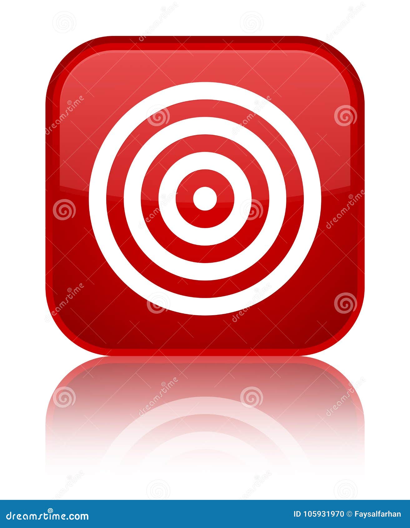 Target Icon Special Red Square Button Stock Illustration - Illustration ...