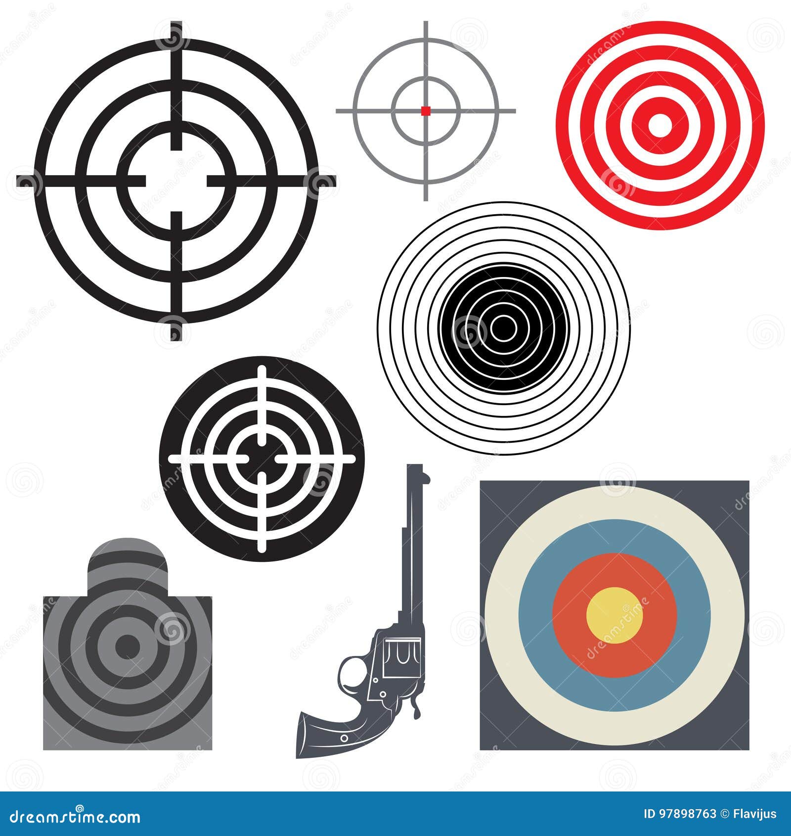 Target icon or symbol set stock vector. Illustration of circle - 97898763