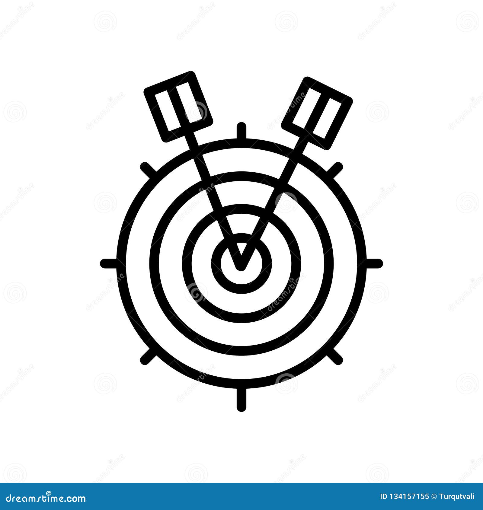 Target Icon Vector Isolated on White Background, Target Sign , Line and ...