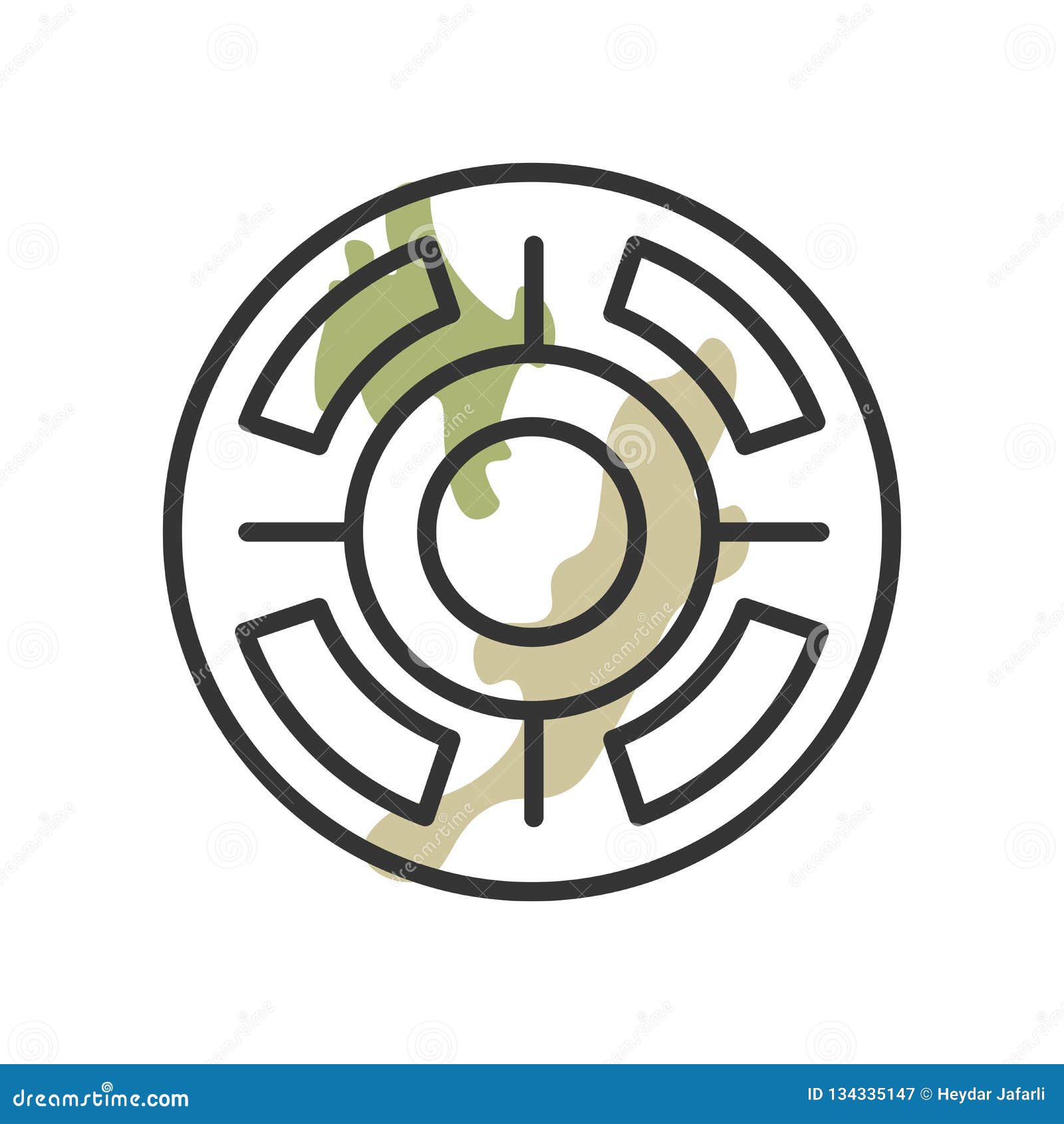 Target Icon Vector Sign and Symbol Isolated on White Background, Target ...