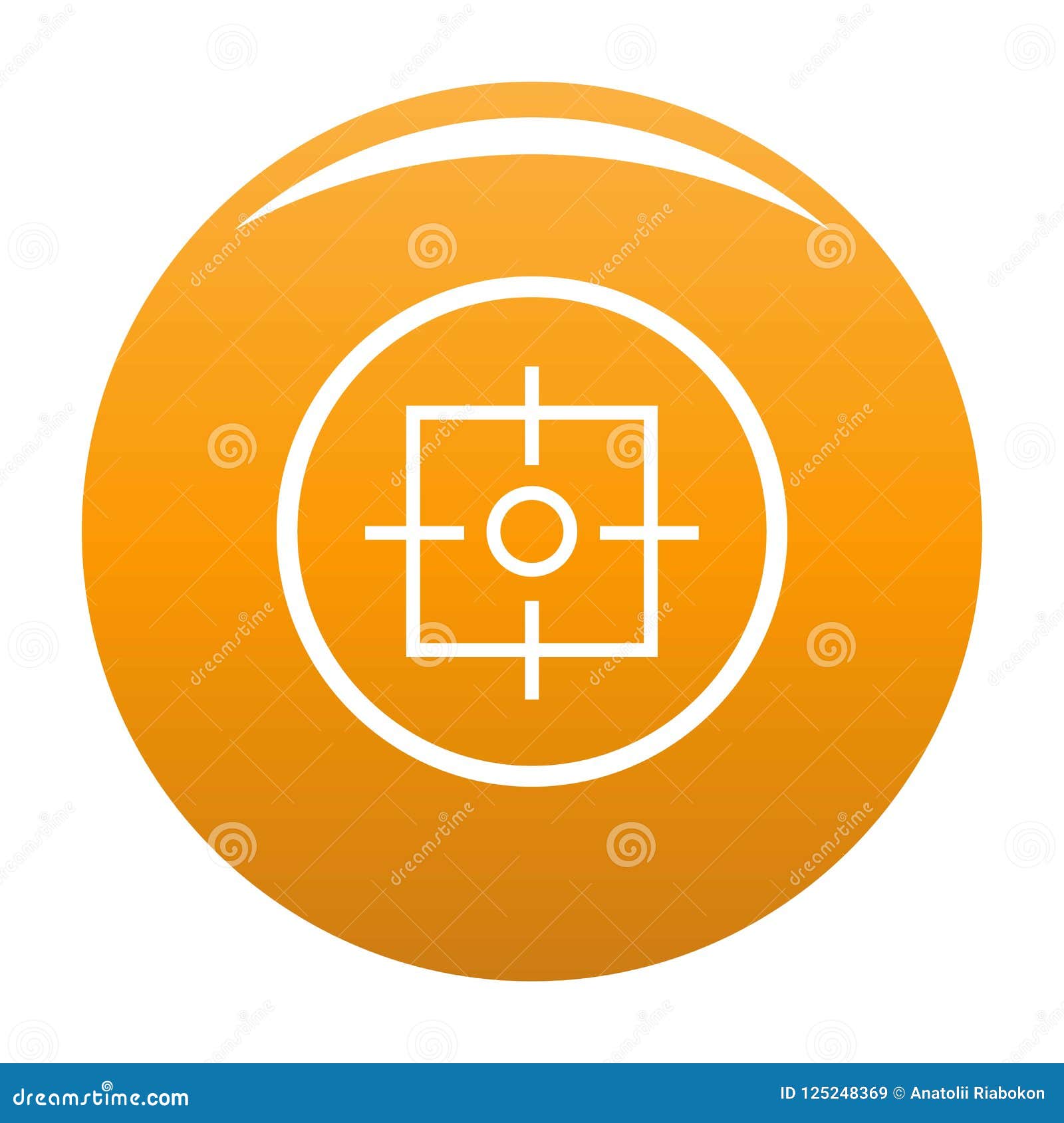 Target icon vector orange stock vector. Illustration of icon - 125248369