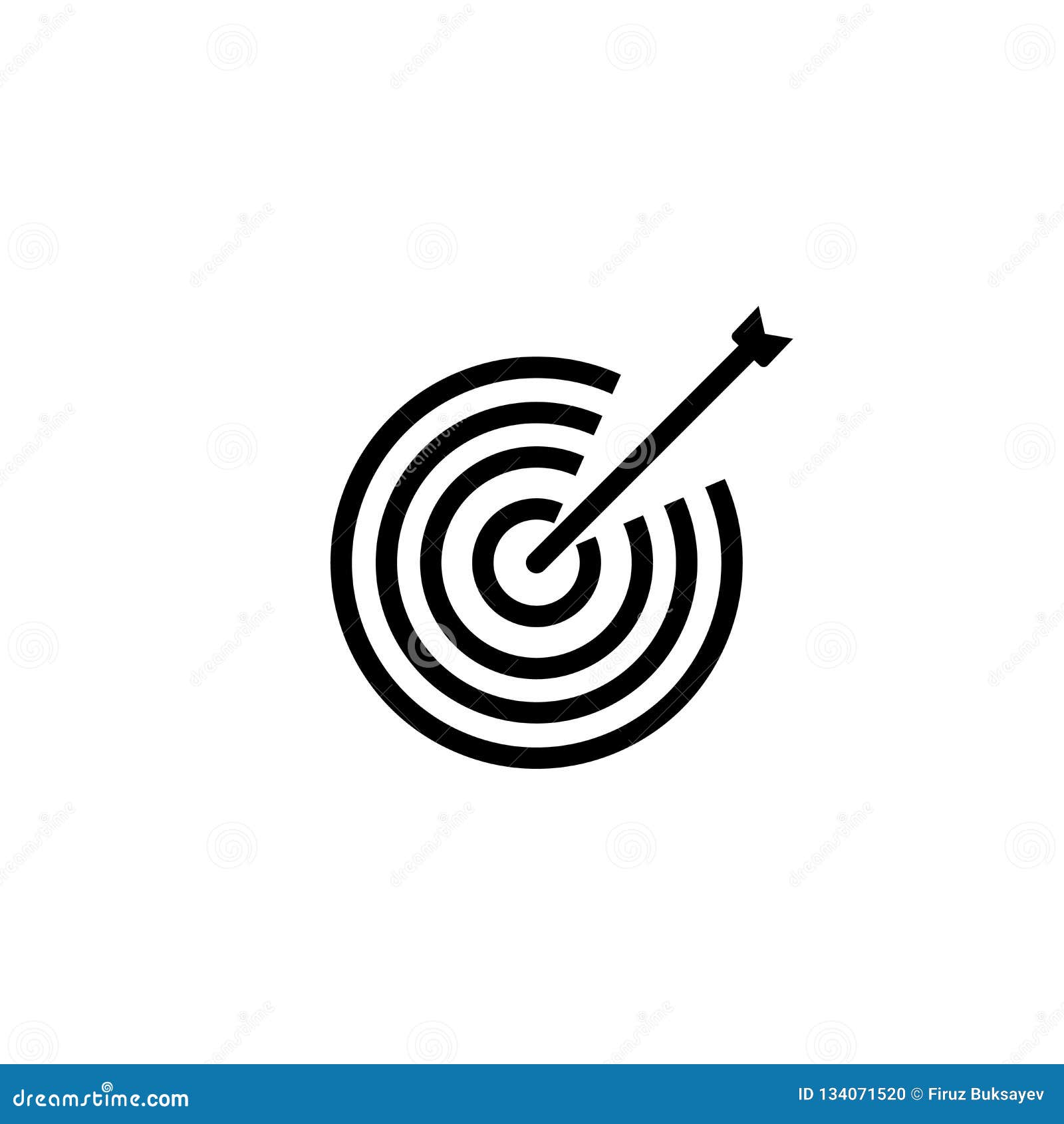 Target Icon Vector Sign and Symbol Isolated on White Background, Target ...