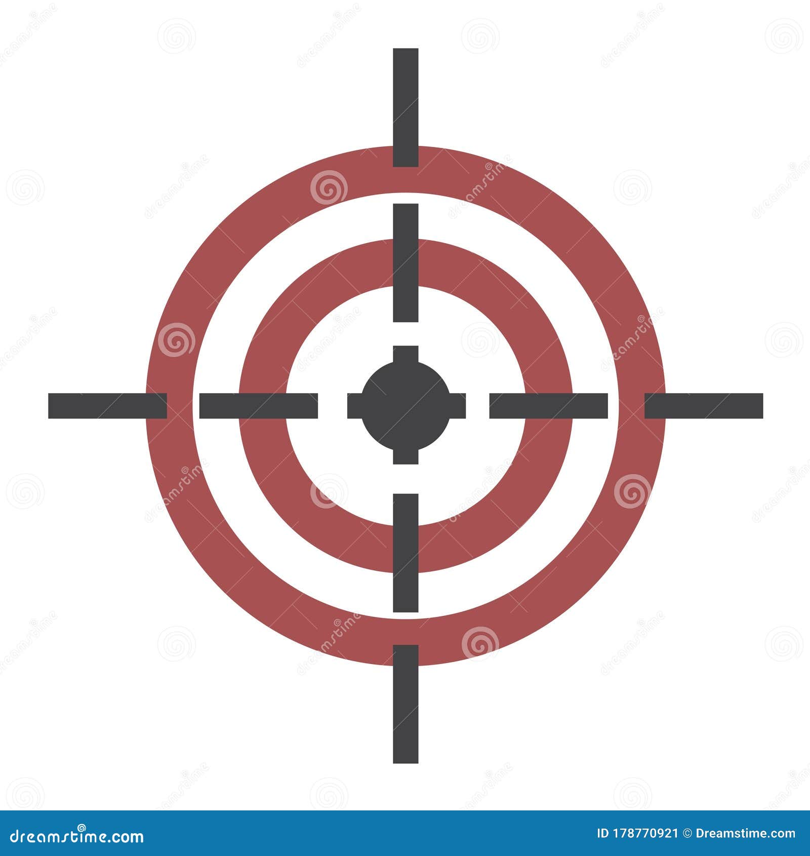 Target Icon on White Background. Vector Illustration in Trendy Flat ...