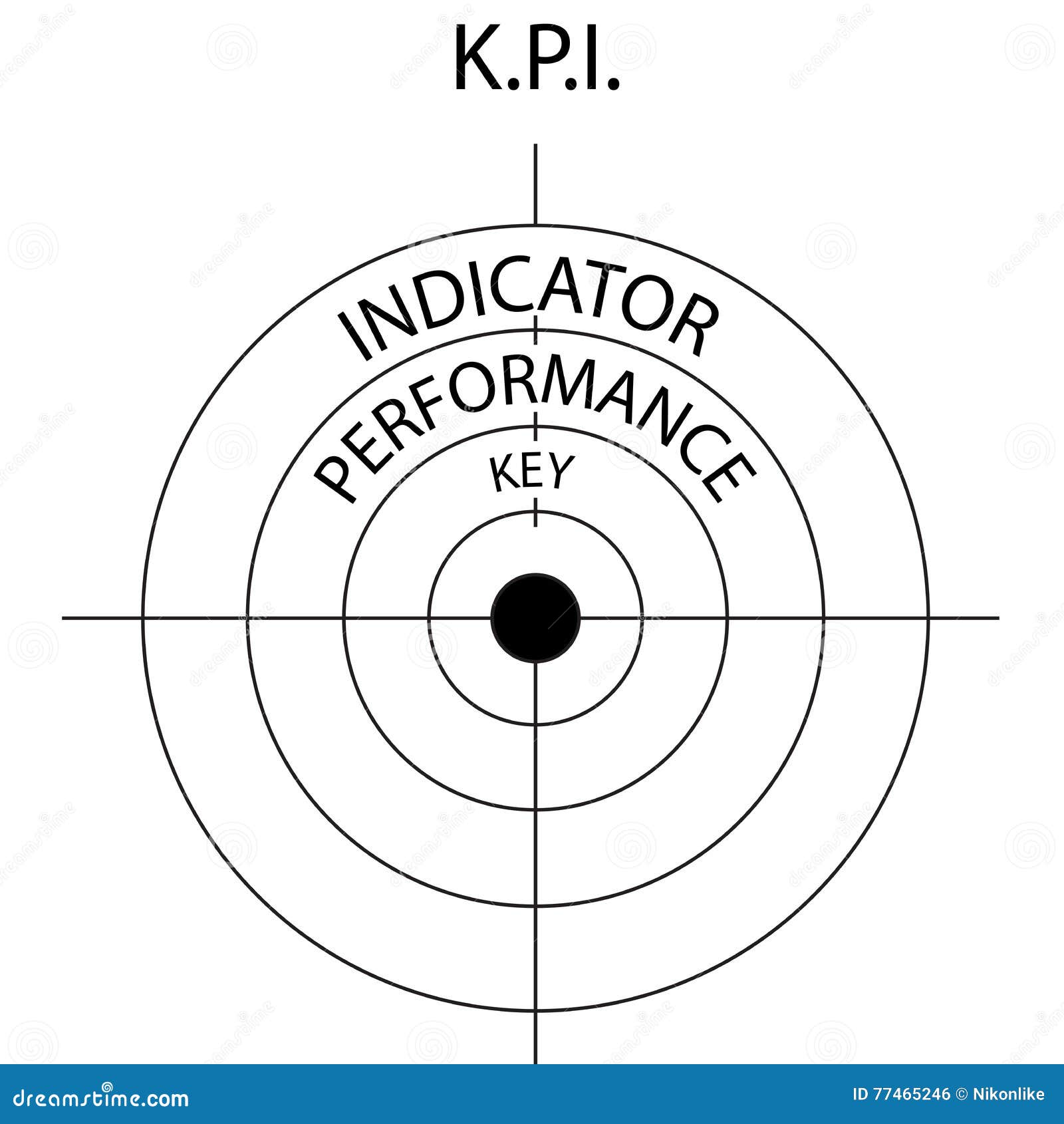 Target icon with word KPI. stock vector. Illustration of achievement ...